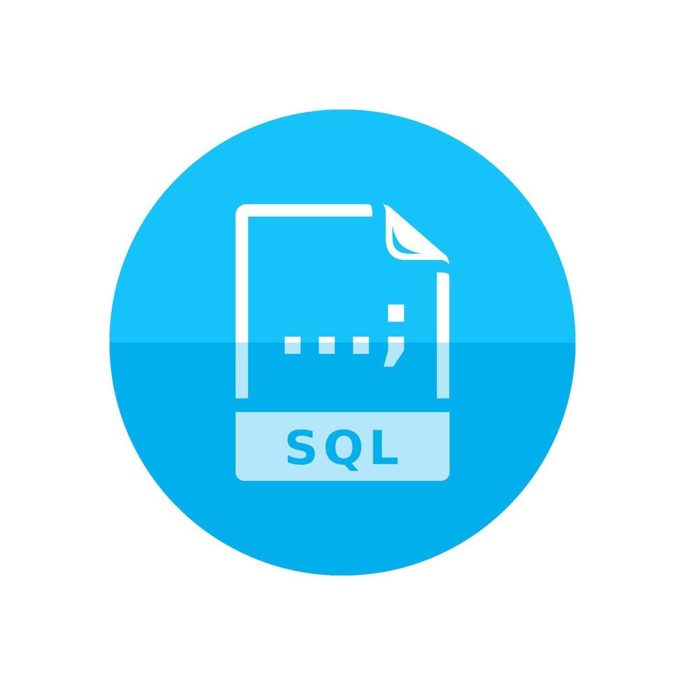 Sql File Format Icon In Flat Color Circle Style Extension Database