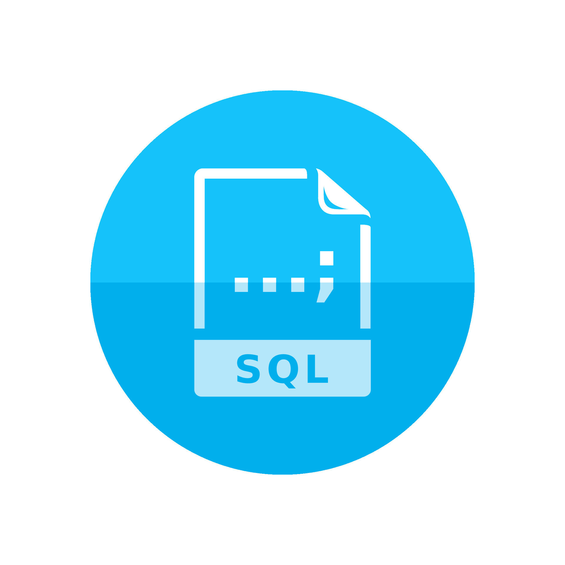 Sql File Format Icon In Flat Color Circle Style Extension Database Queries Data Server Computer