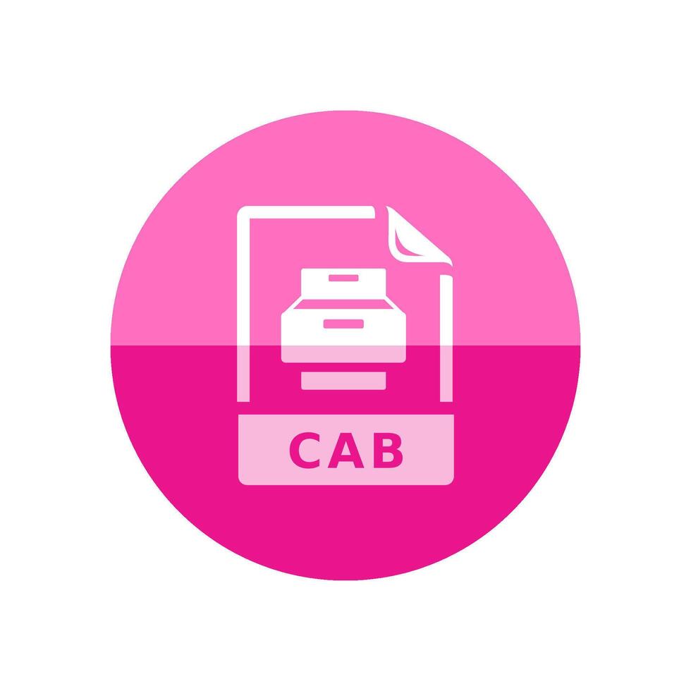 Cab File Format Icon In Flat Color Circle Style Compressed Office File