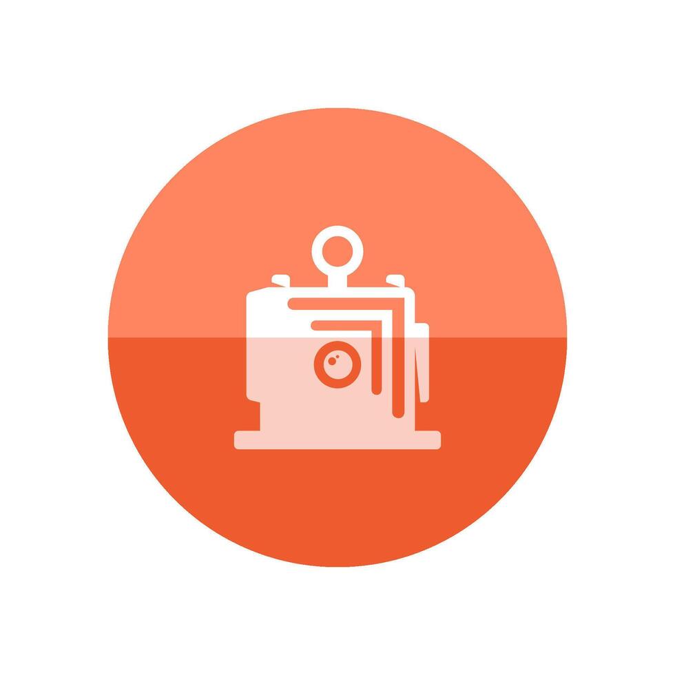 Large Format Camera Icon In Flat Color Circle Style View Field Sheet Film Photography Lens