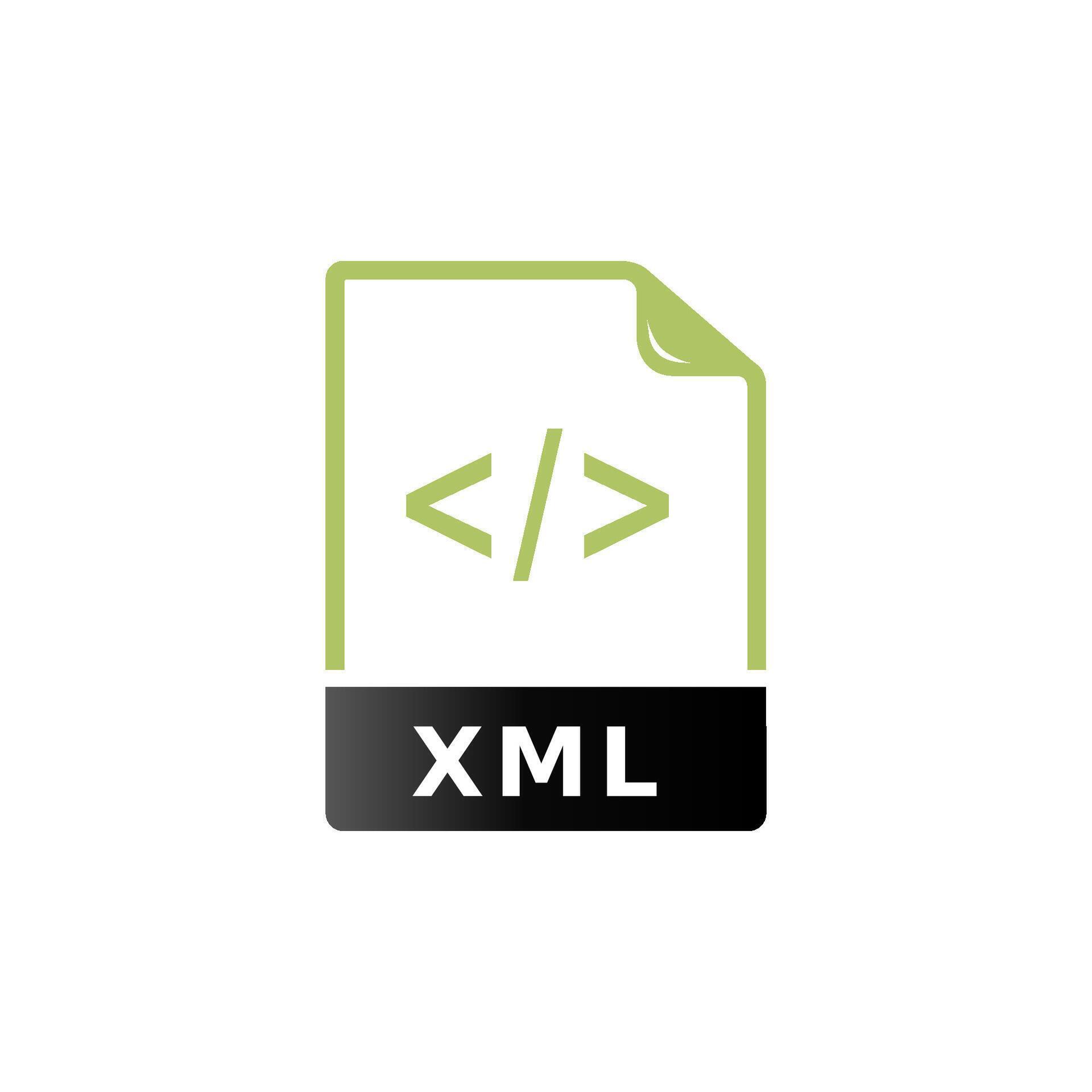 XML file format icon in duo tone color. Computer software web design ...