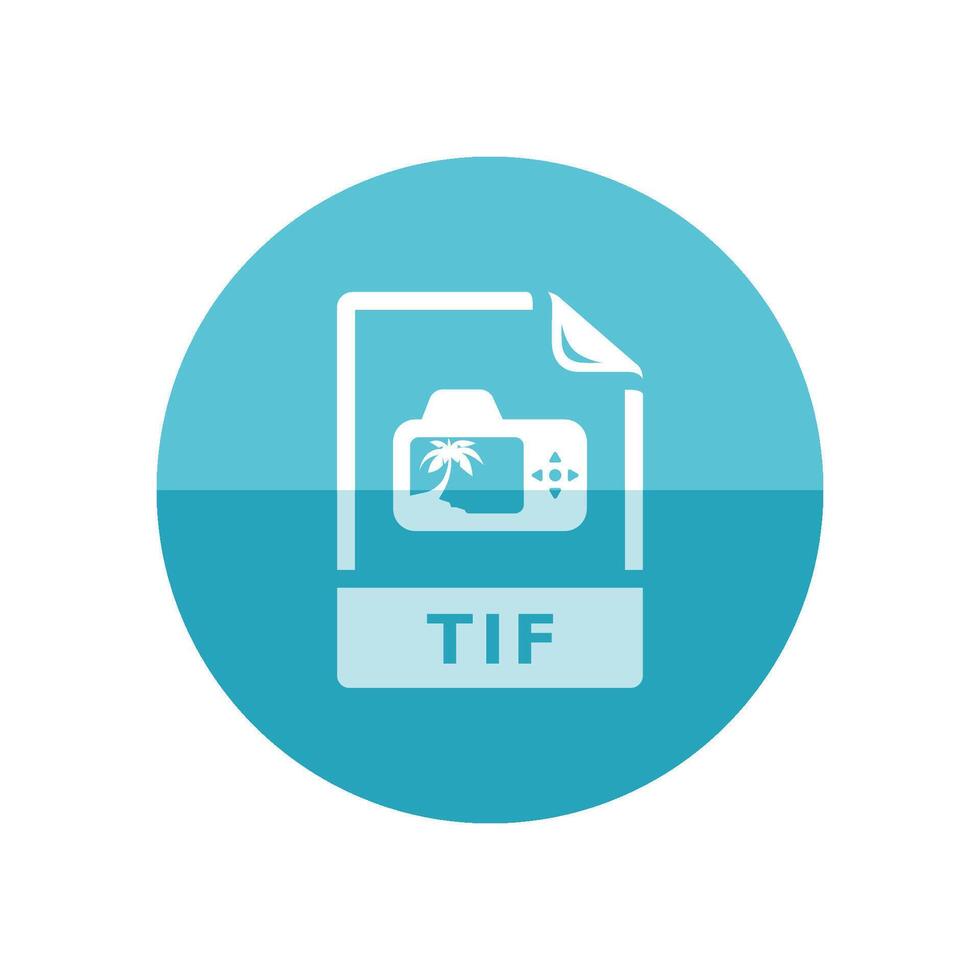 TIF file format icon in flat color circle style. Image photo camera ...