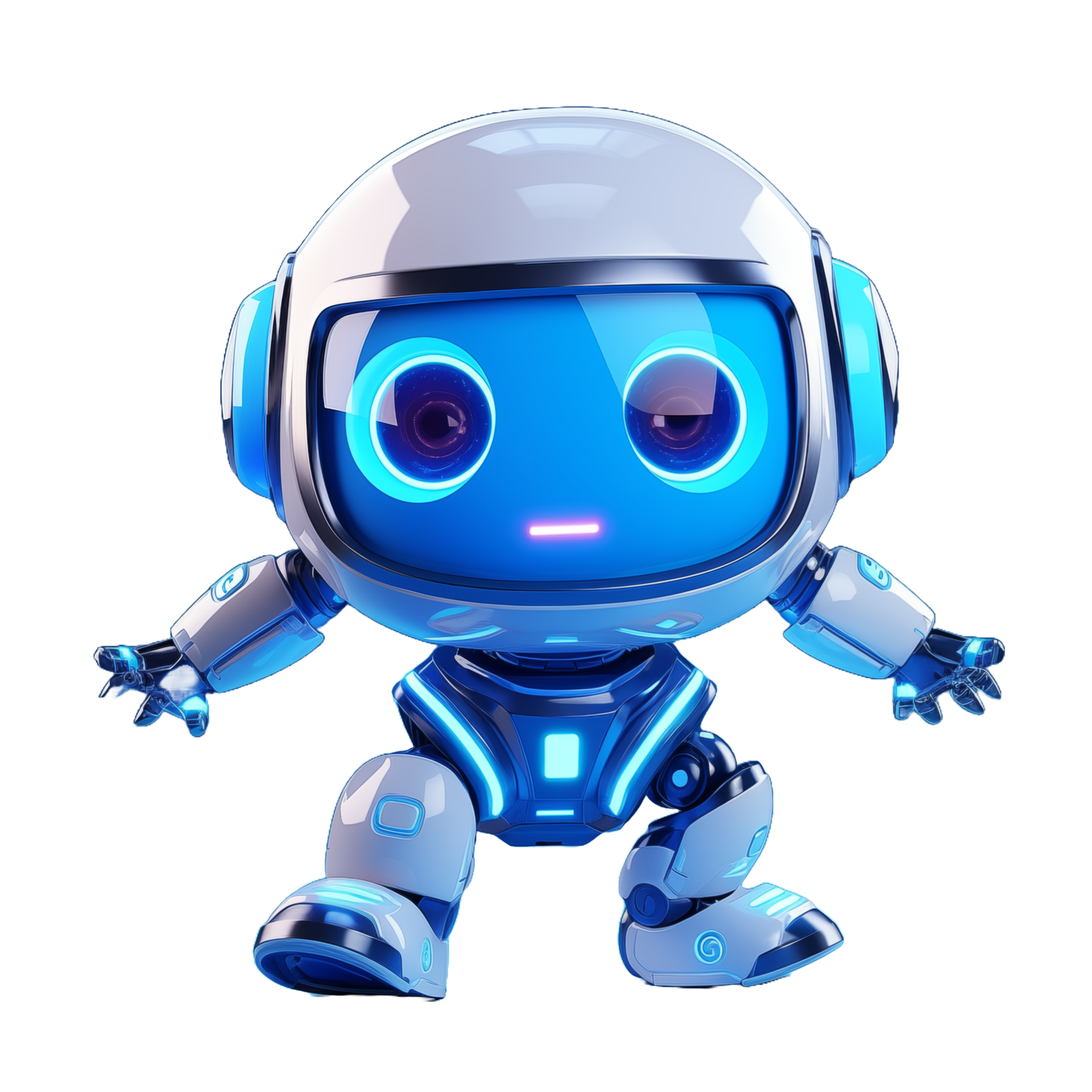 AI generated Cute blue robot kids with isolated transparant background 38049156 PNG