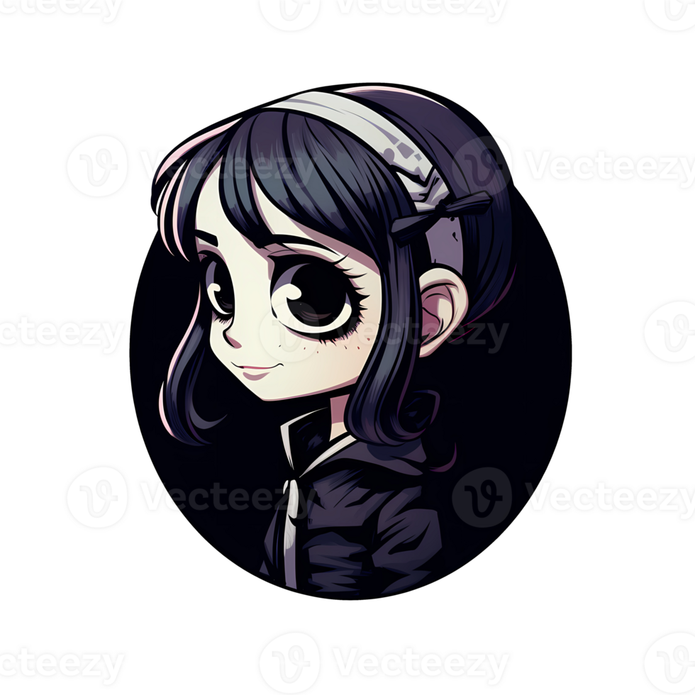 AI generated spooky girl art illustrations for stickers, tshirt design ...