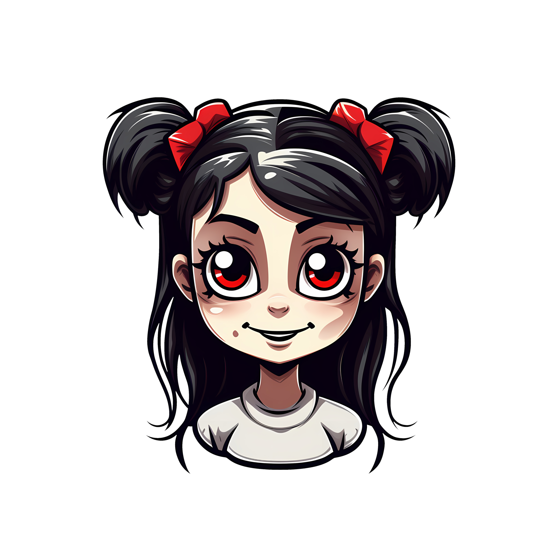 AI generated spooky girl art illustrations for stickers, tshirt design ...