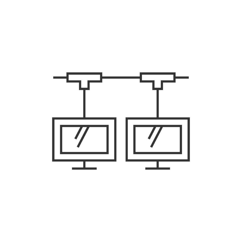 Computer network icon in thin outline style 38052362 Vector Art at Vecteezy