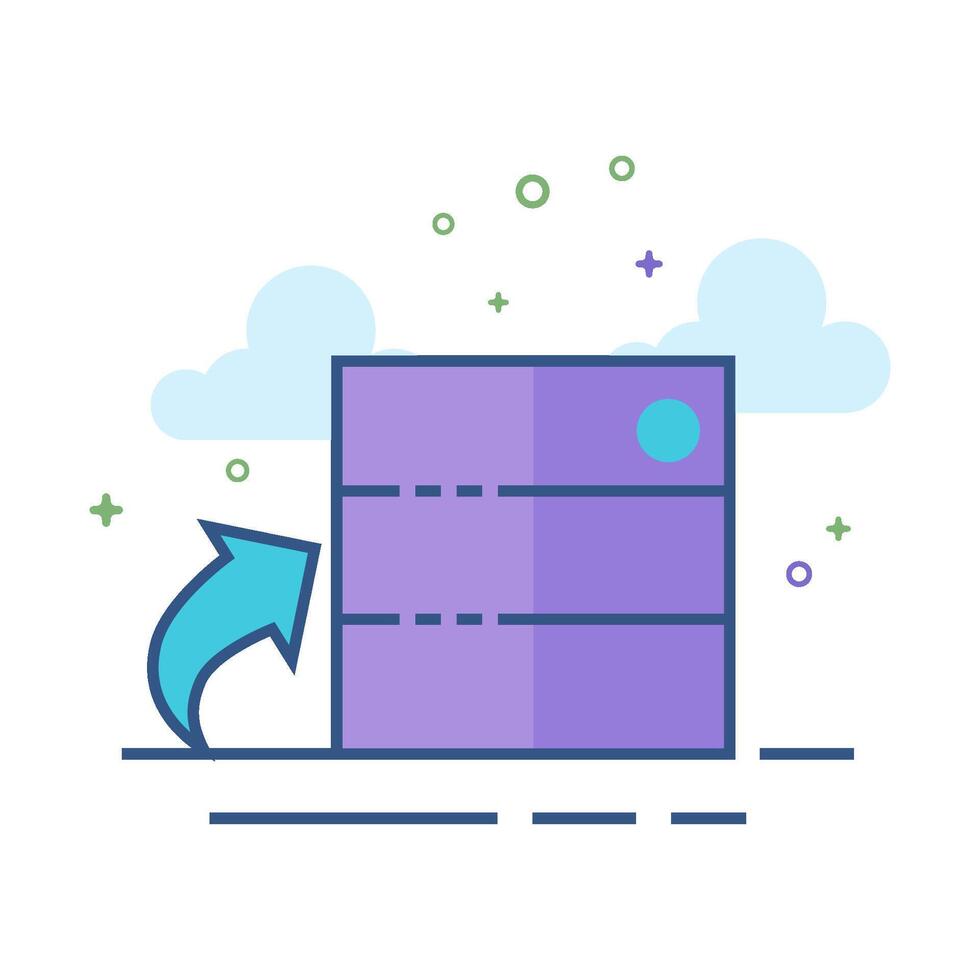 Database Icon Flat Color Style Vector Illustration 38052414 Vector Art