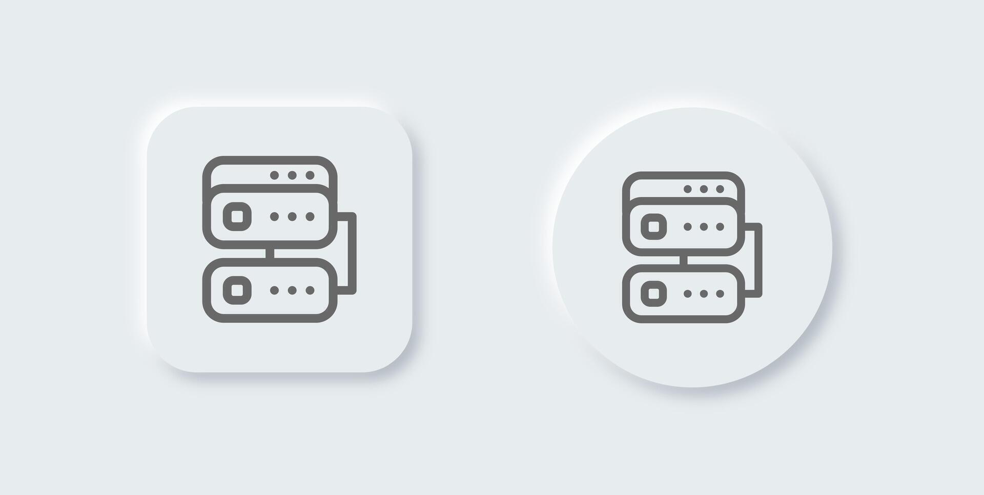 Database Line Icon In Neomorphic Design Style Server Signs Vector
