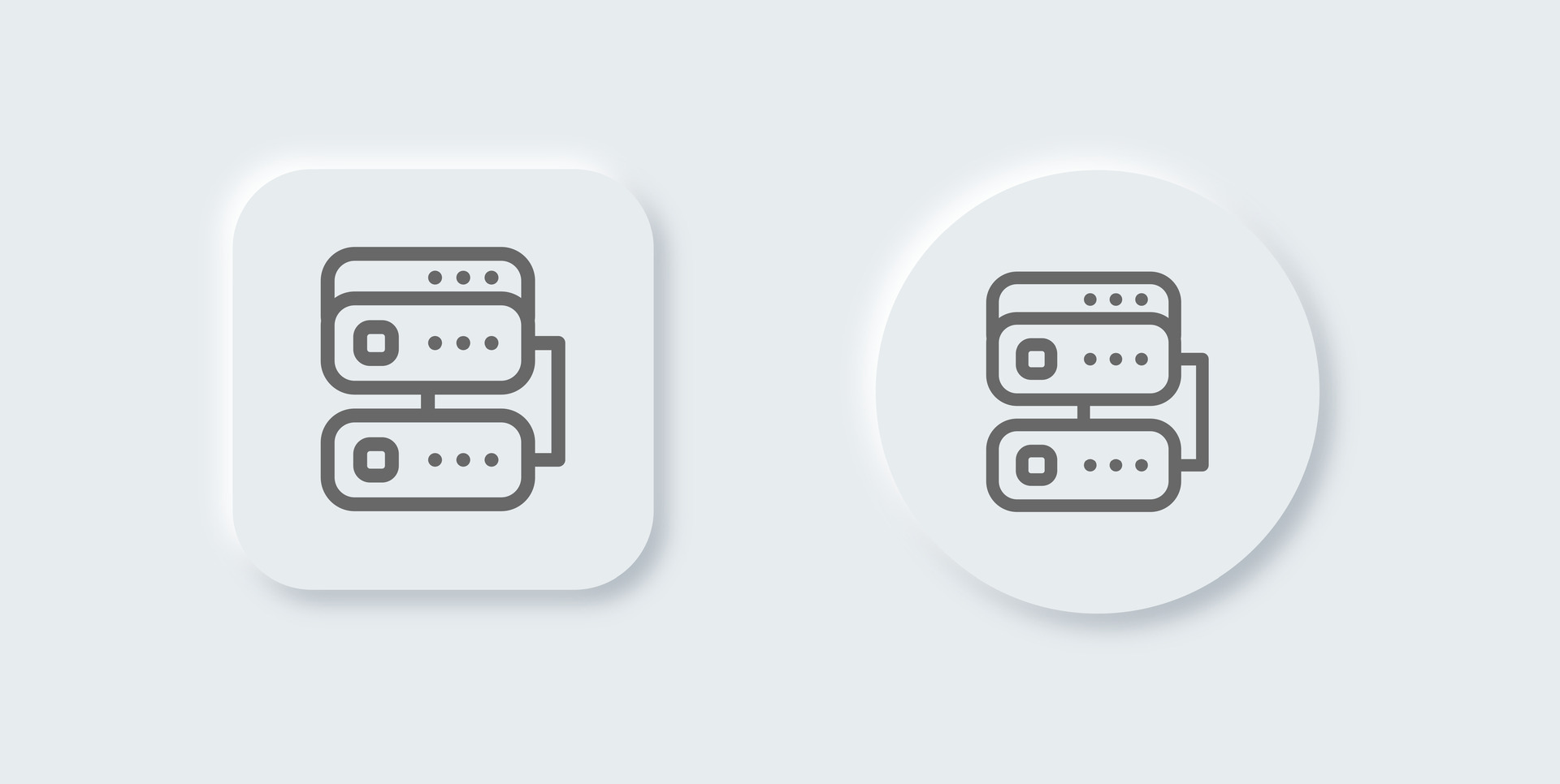 Database Line Icon In Neomorphic Design Style Server Signs Vector
