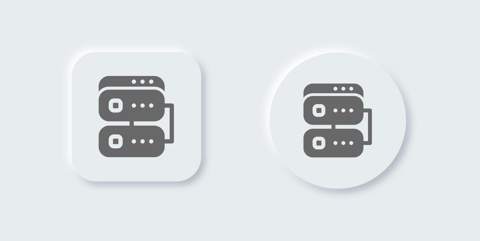 Database solid icon in neomorphic design style. Server signs vector illustration. 38052924 ...