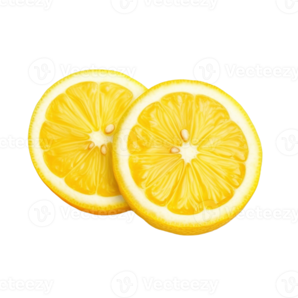 AI generated Lemon slices isolated on transparent background, created with generative AI ...