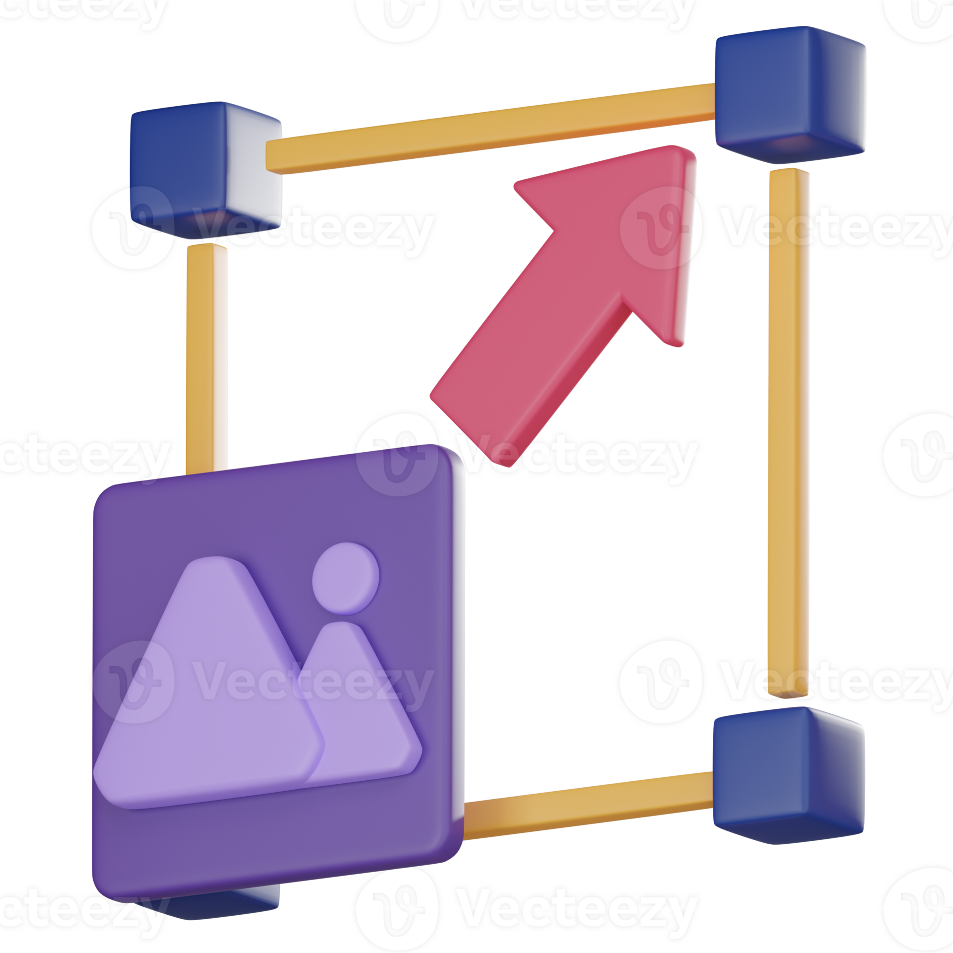 Digital Transformation, 3D Icon of Image Resizing Icon for Creative Design. 3D Render 38054176 PNG