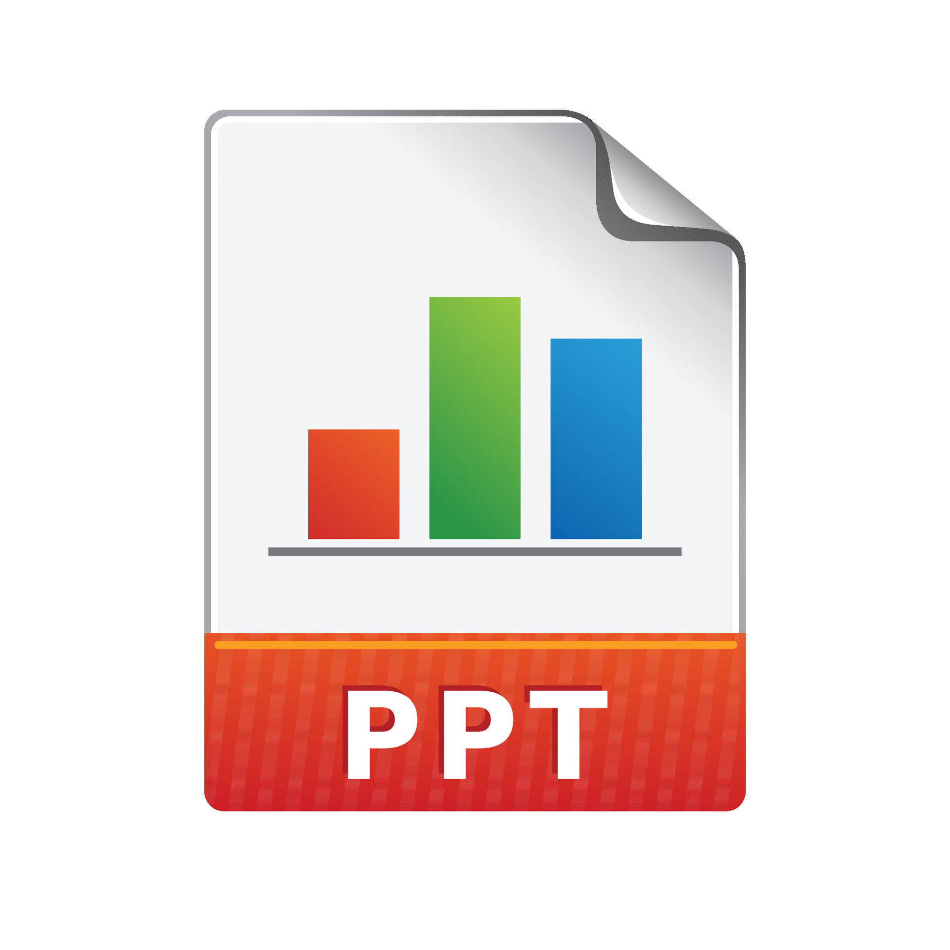 Presentation File Format Icon In Color Data Report Information Office