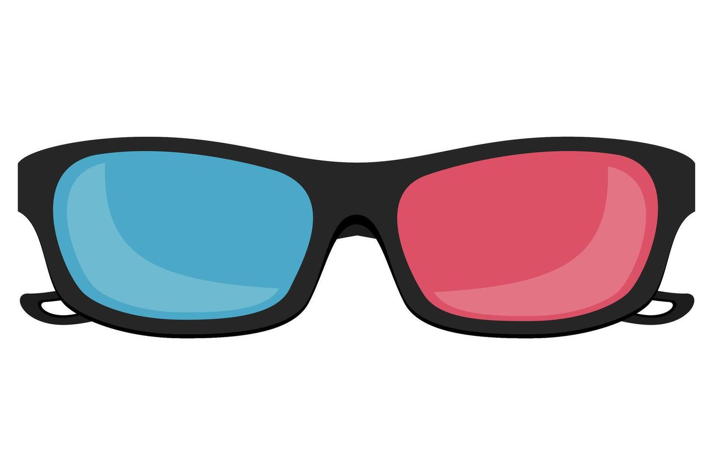 3d Plastic Glasses Stock Vector Illustration Isolated On White