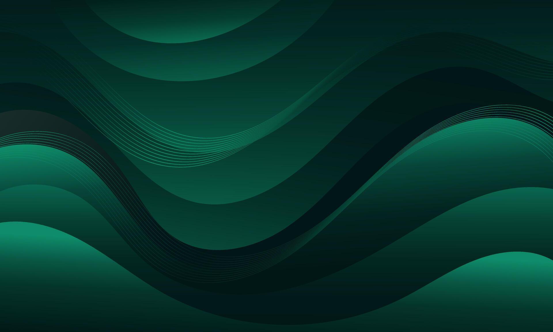Abstract Dark Green Background with Wavy Shapes. flowing and curvy shapes. This asset is ...