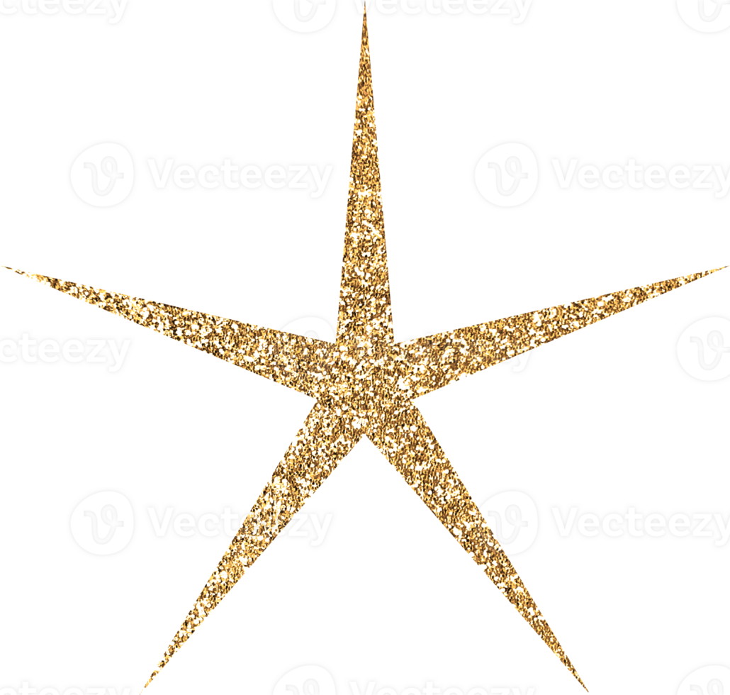 Gold Bright Glitter Star 38073086 PNG