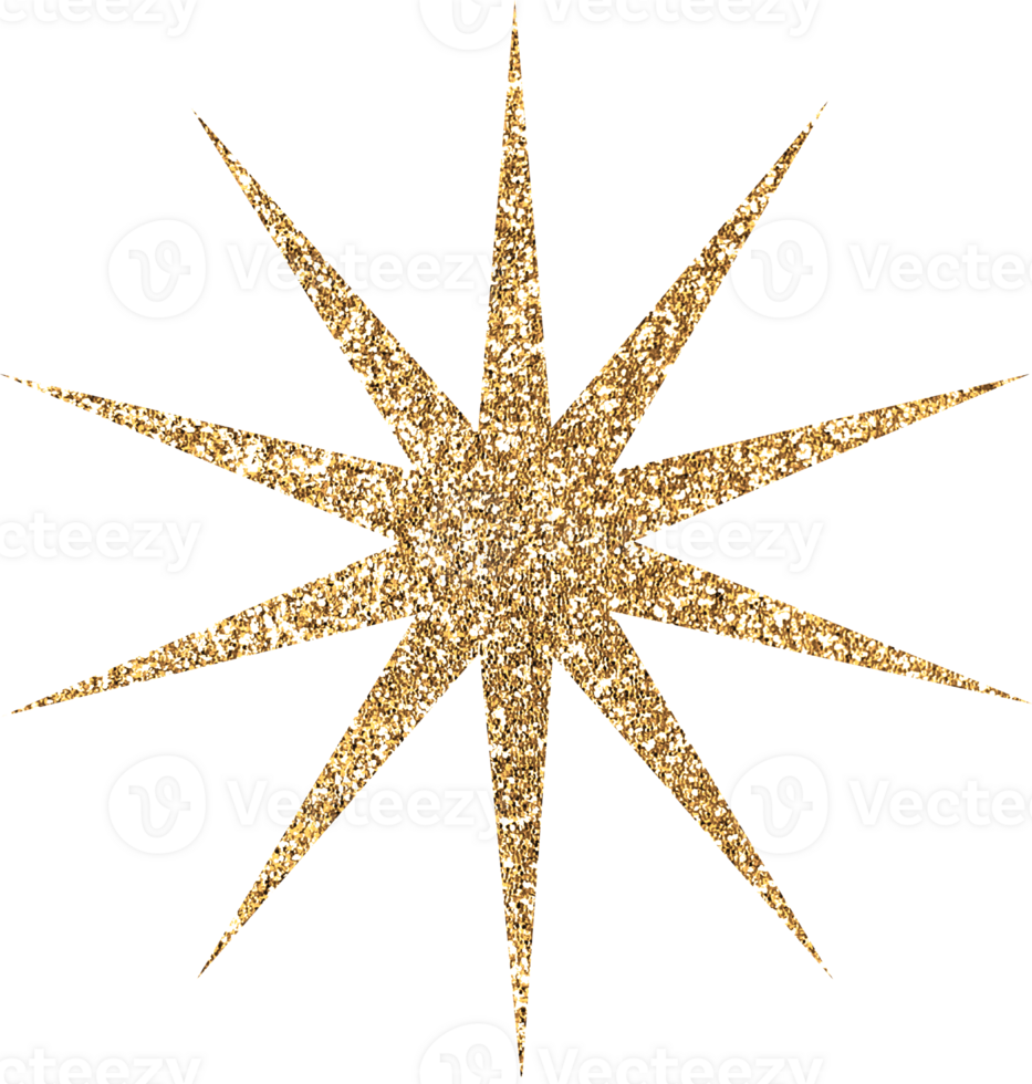 Gold Bright Glitter Star 38073113 PNG