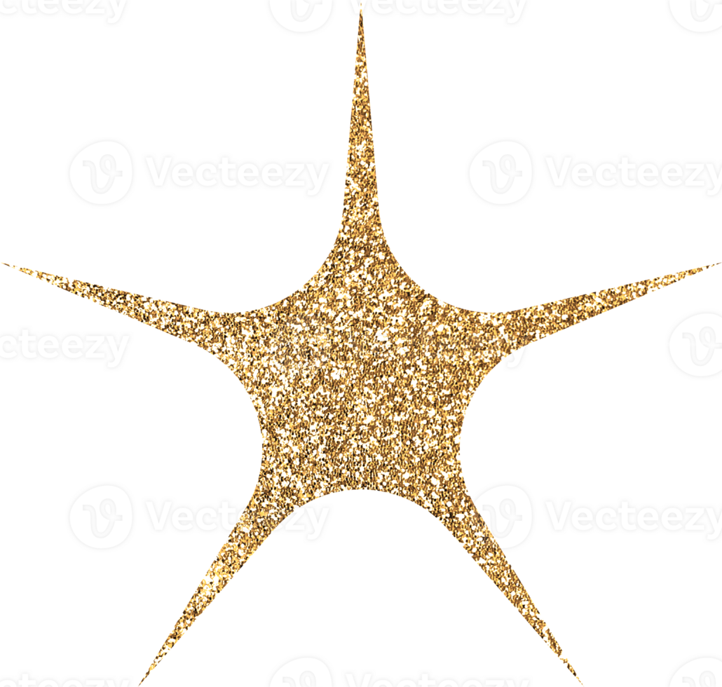 Gold Bright Glitter Star 38073132 PNG