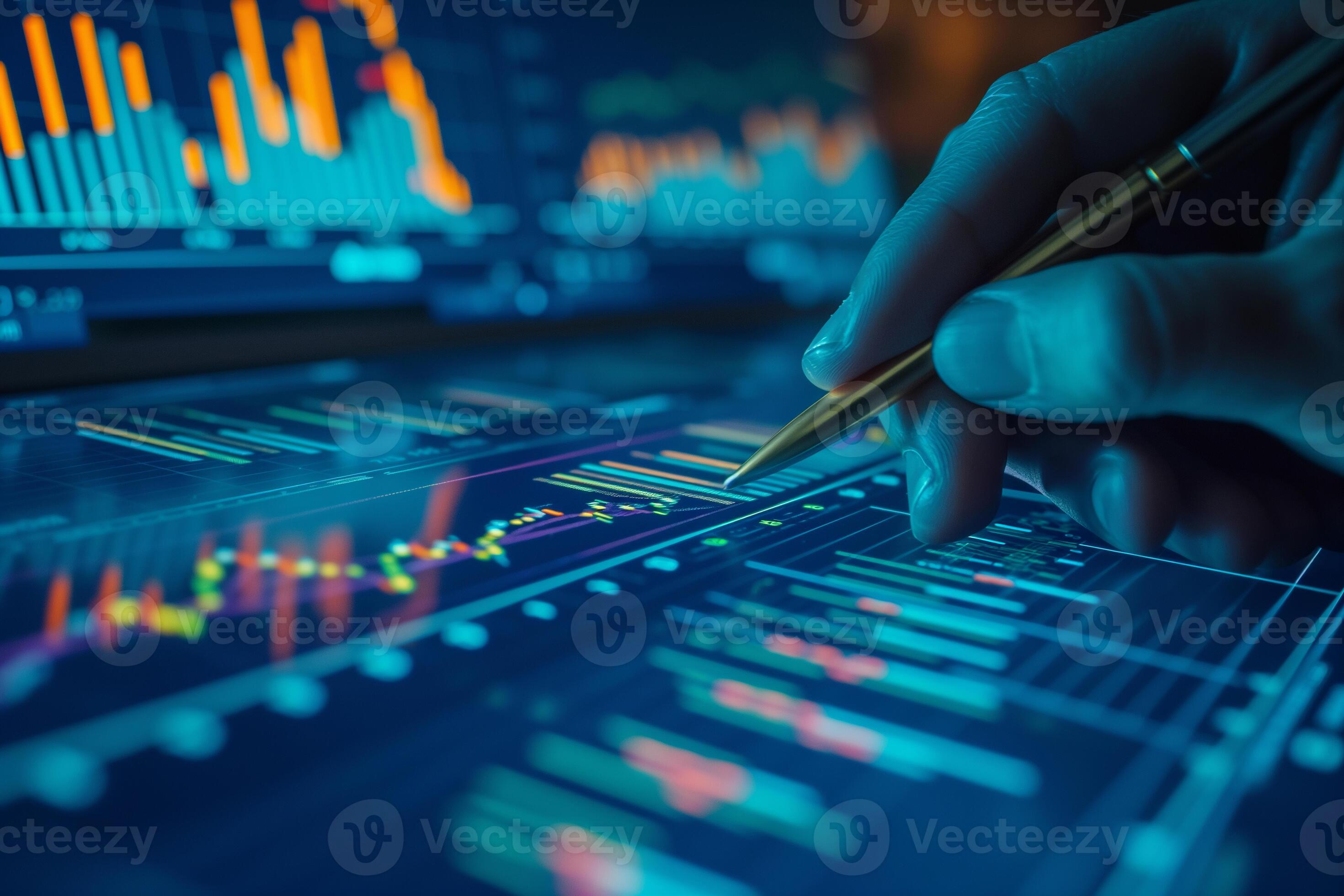 Ai Generated Expert Analyst Examining Trading Graphs 38076771 Stock