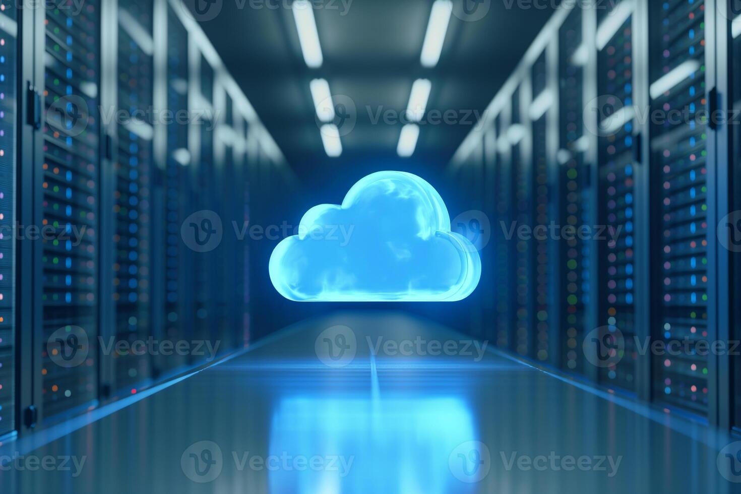 AI generated Cloud Computing Technology in Data Centers , Digital ...