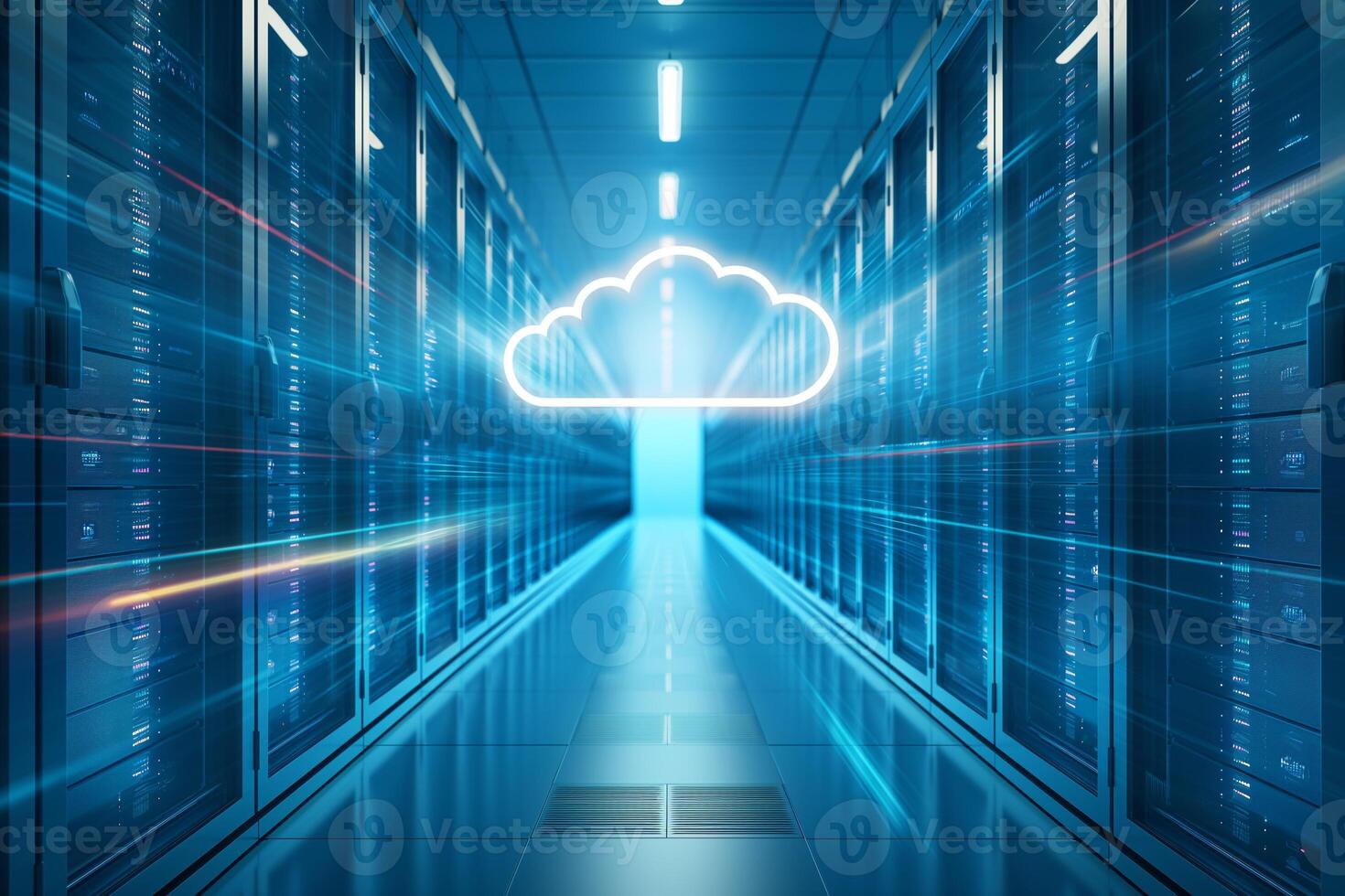 AI generated Cloud Computing Technology in Data Centers , Digital ...