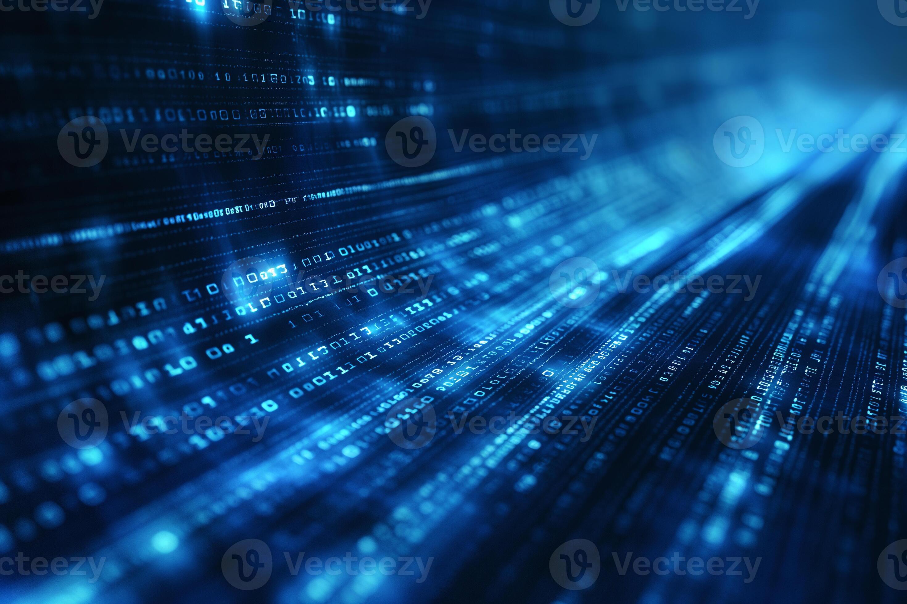 Ai Generated Futuristic Binary Code Background For Tech Concepts And