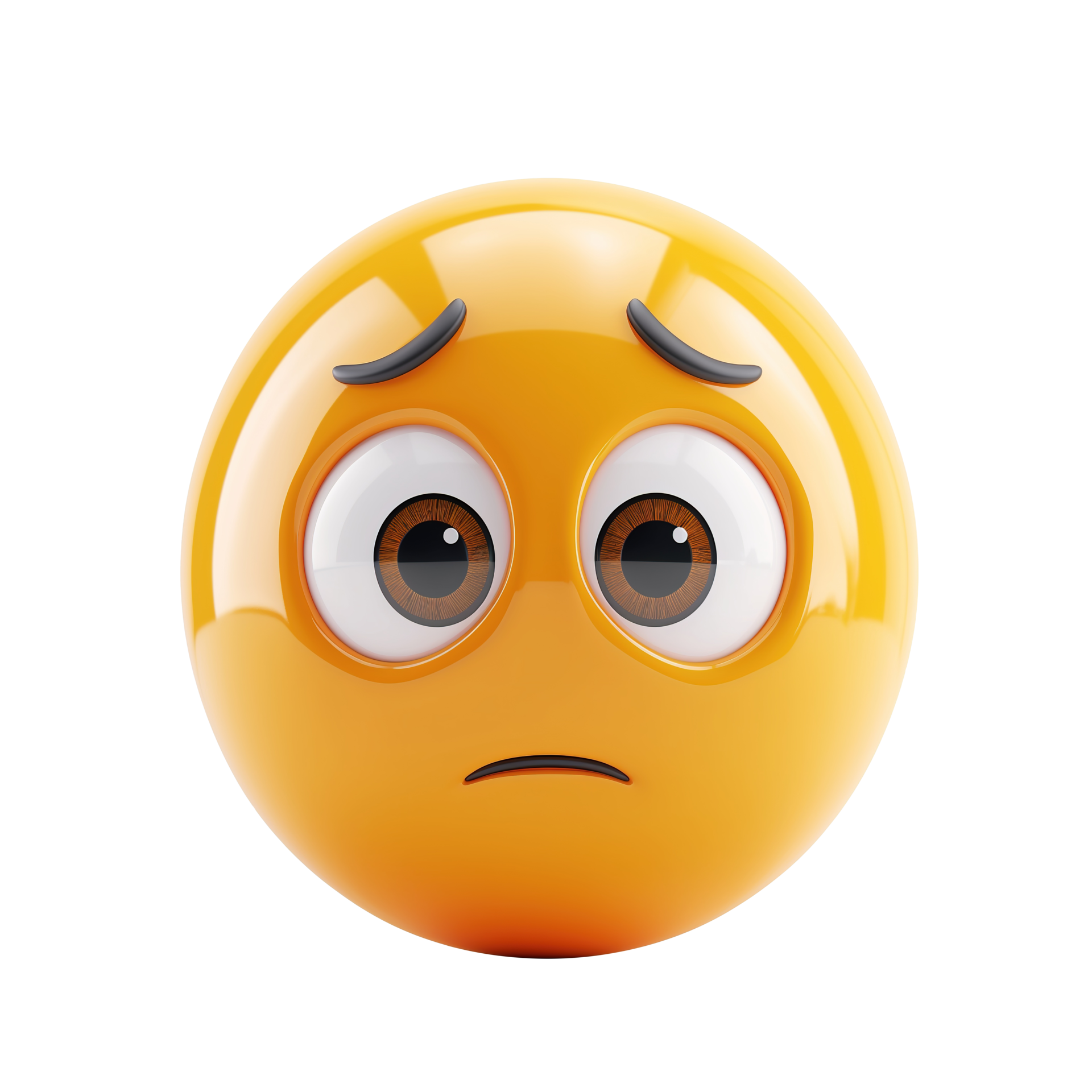 AI generated 3d icon worried face emoji isolated on transparent background 38079944 PNG