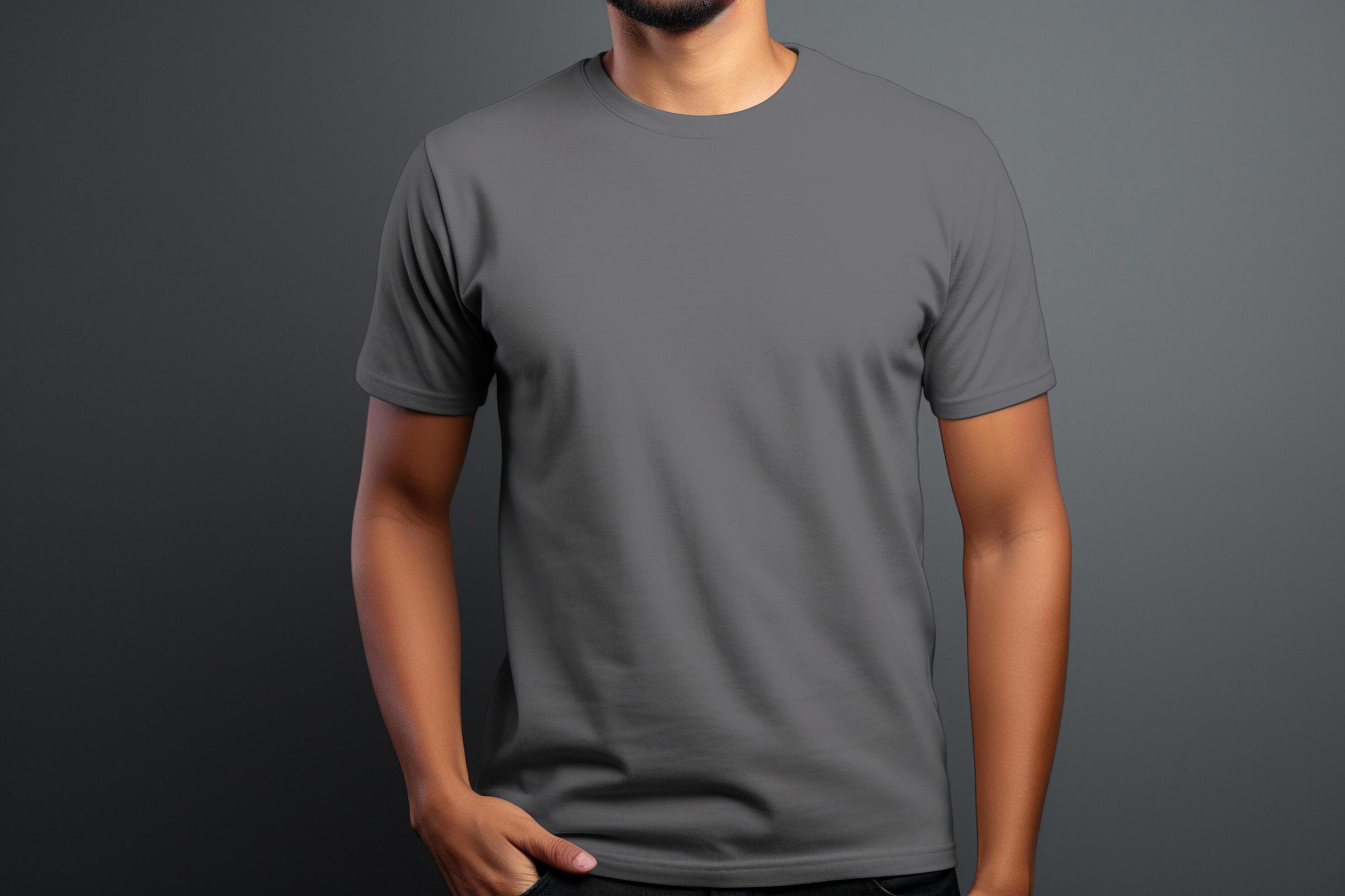 AI generated Classic Crewneck T-shirt mockup with model 47 38095882 ...