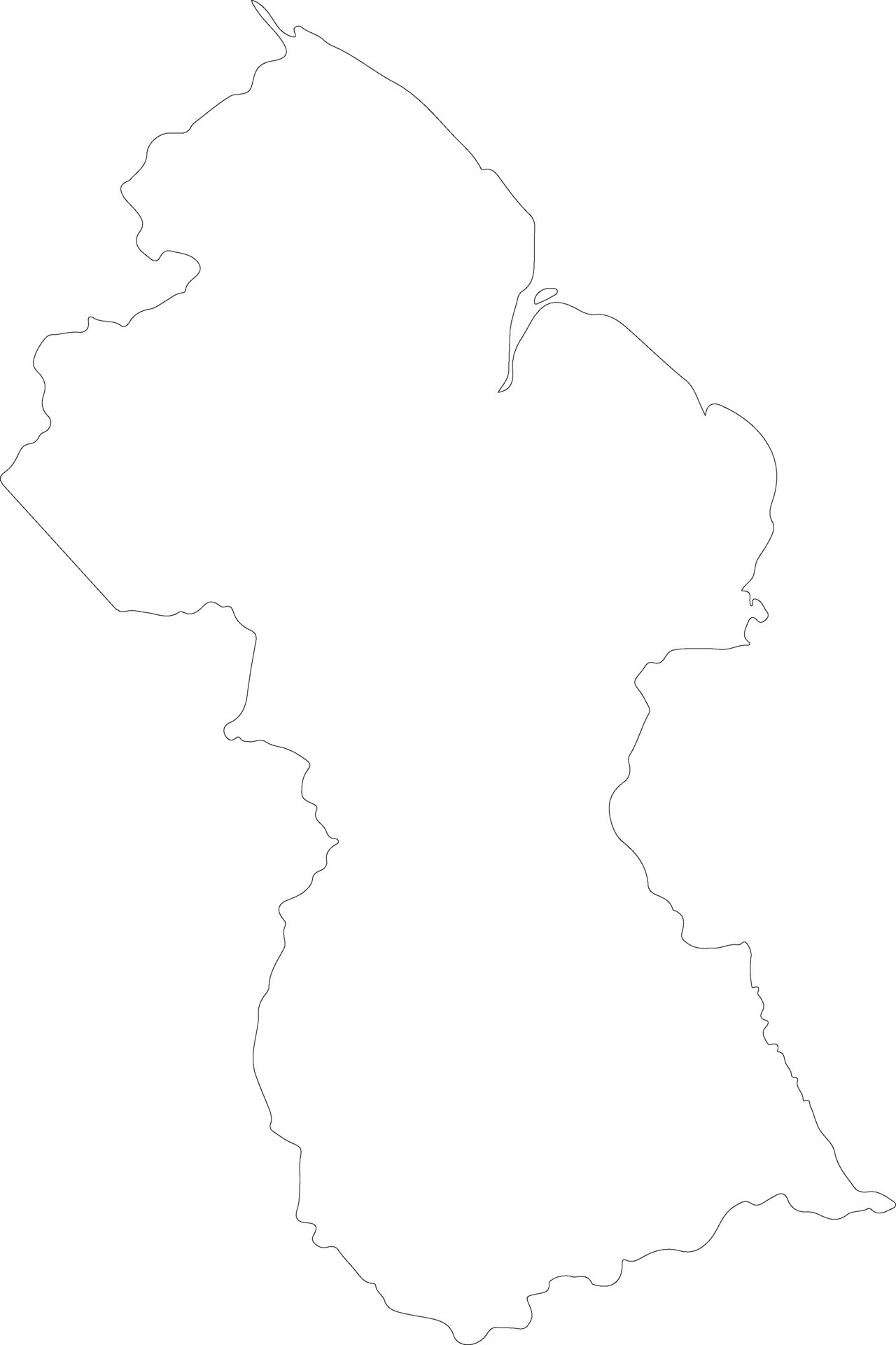 Guyana Outline Map 38096242 Vector Art At Vecteezy