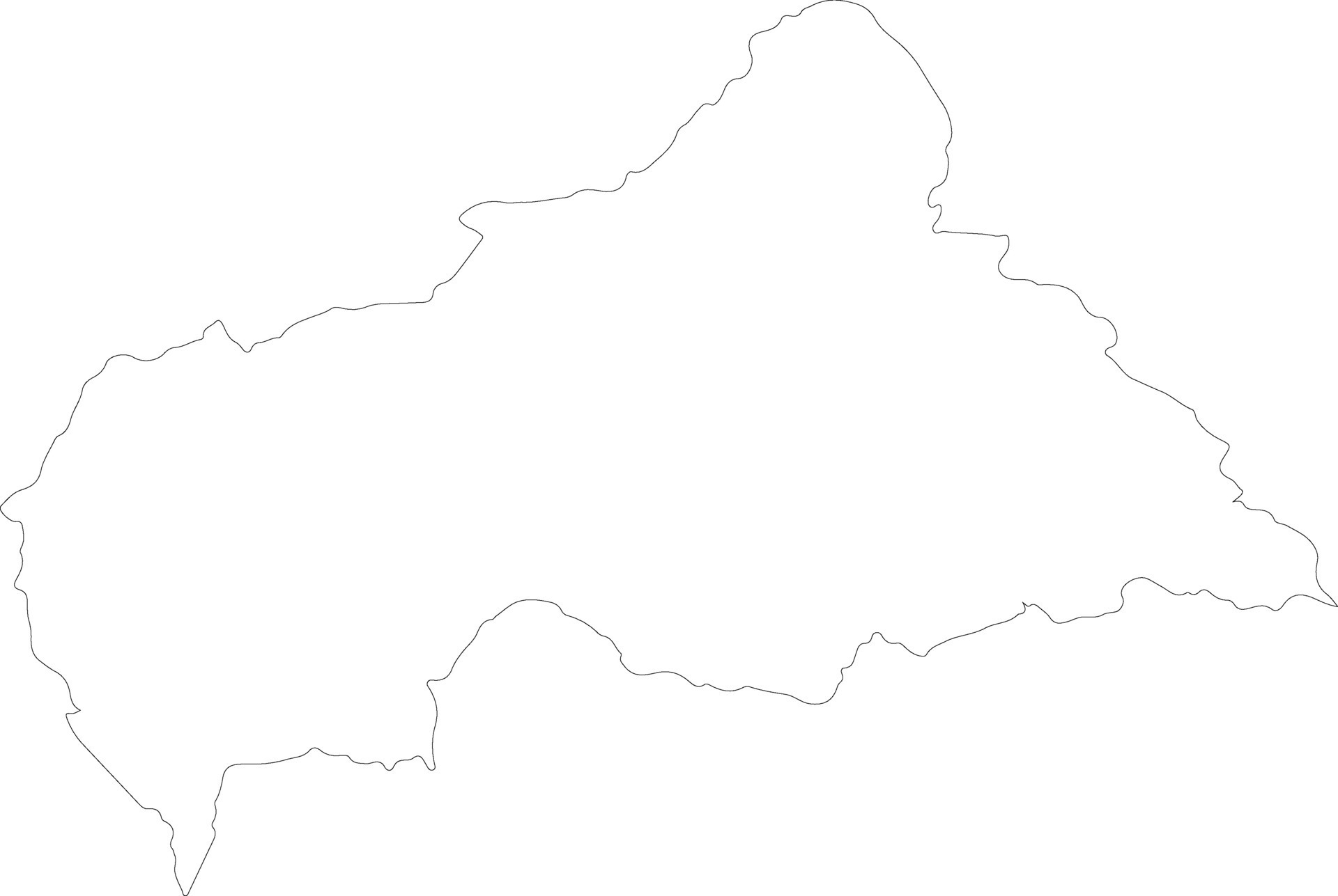 Central African Republic outline map 38096277 Vector Art at Vecteezy