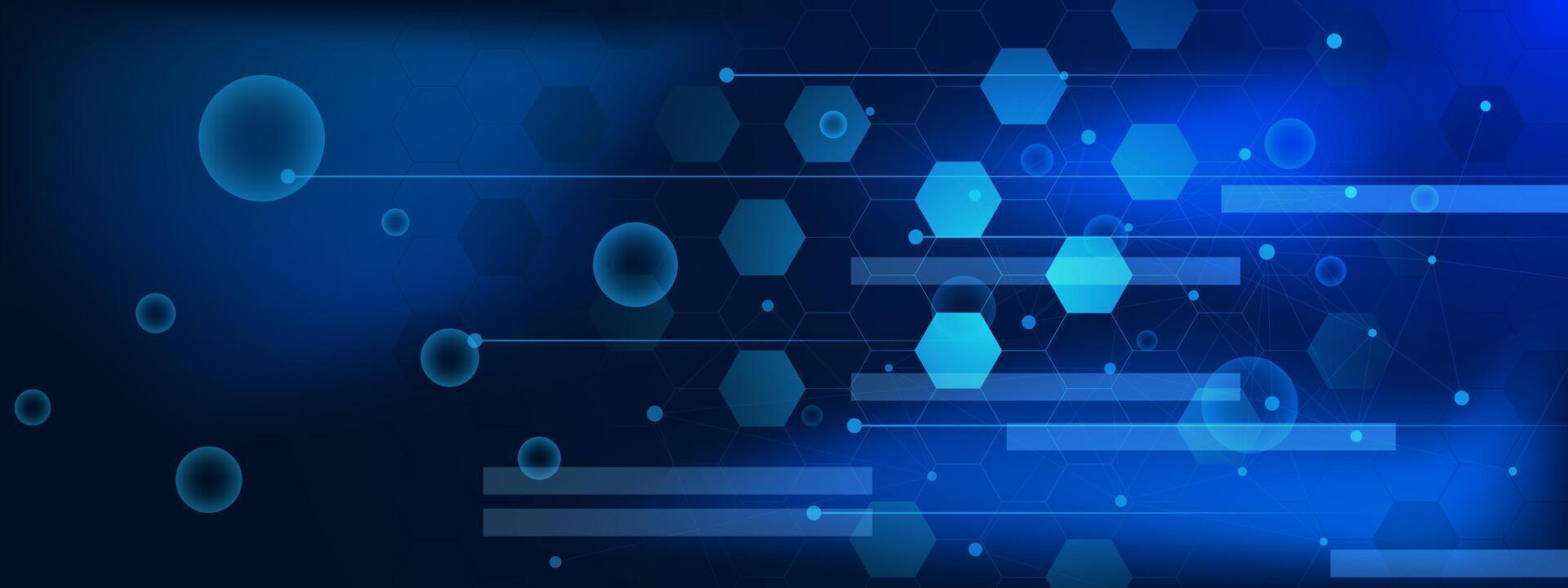 Data science and information technology. Big data visualization. Connecting dots lines with ...