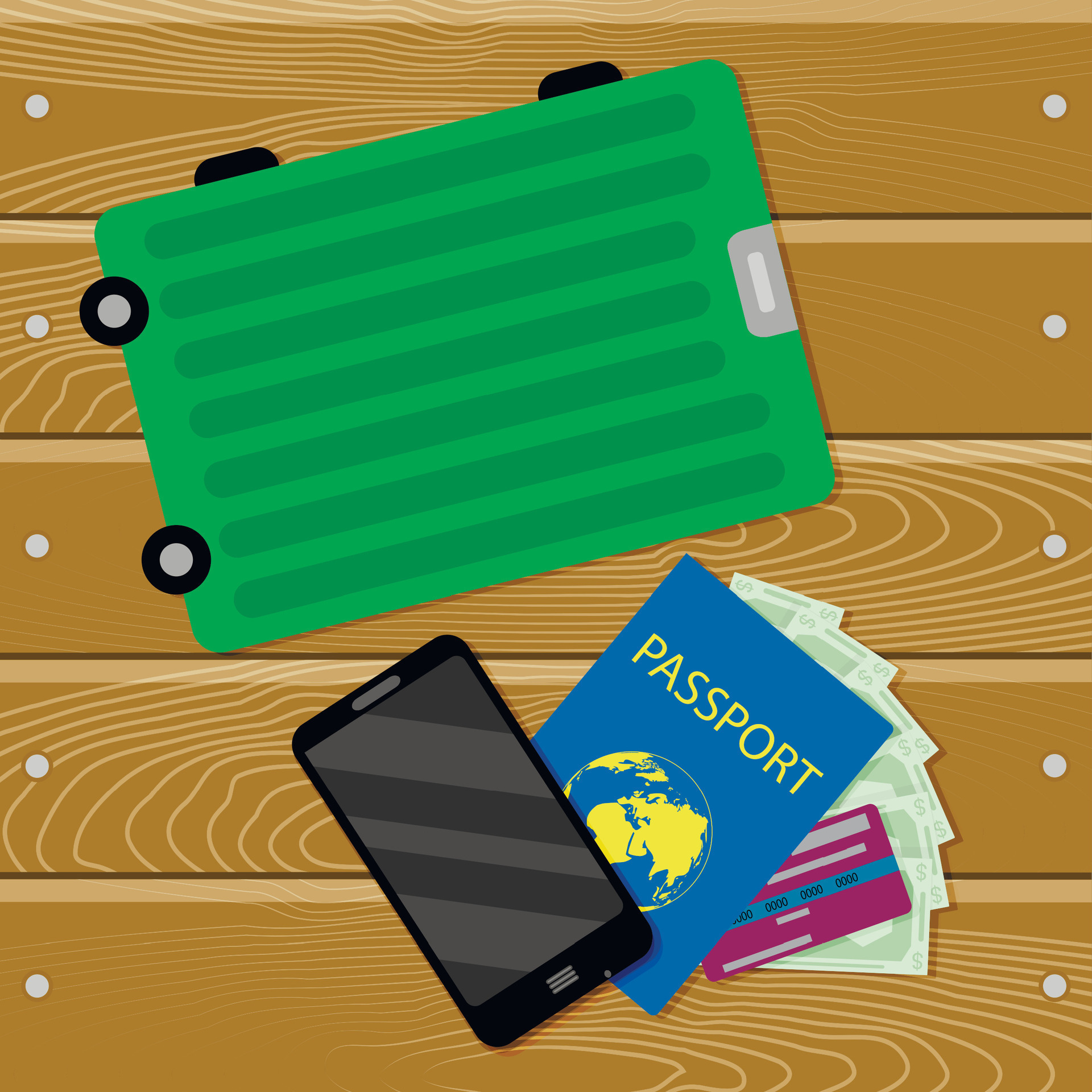 Concept Holiday Travel Vacation Or Emigration Luggage And Passport