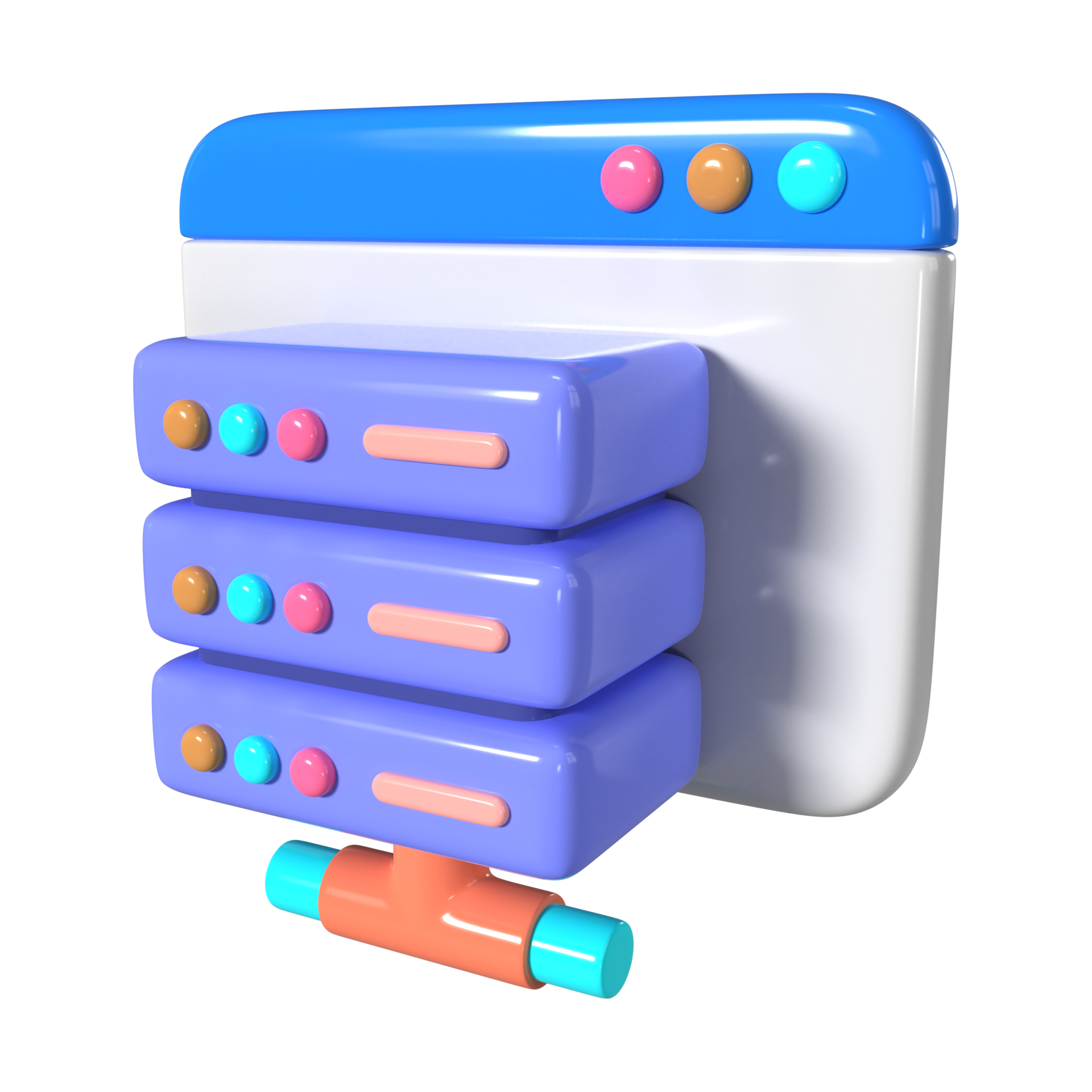 Hosting 3d Illustration Icon 38105523 Png