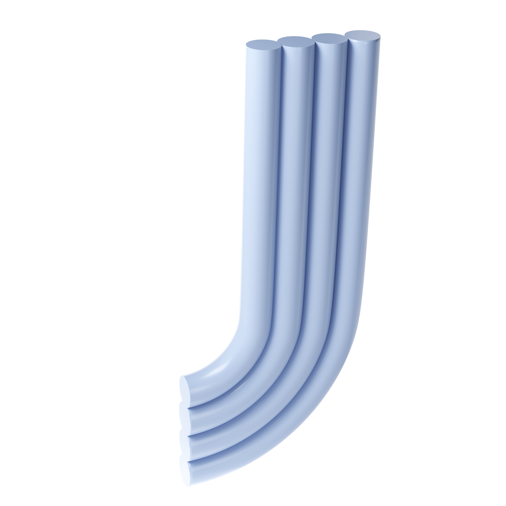 3d rendering of plaster molds Abstract geometry blue figure ...