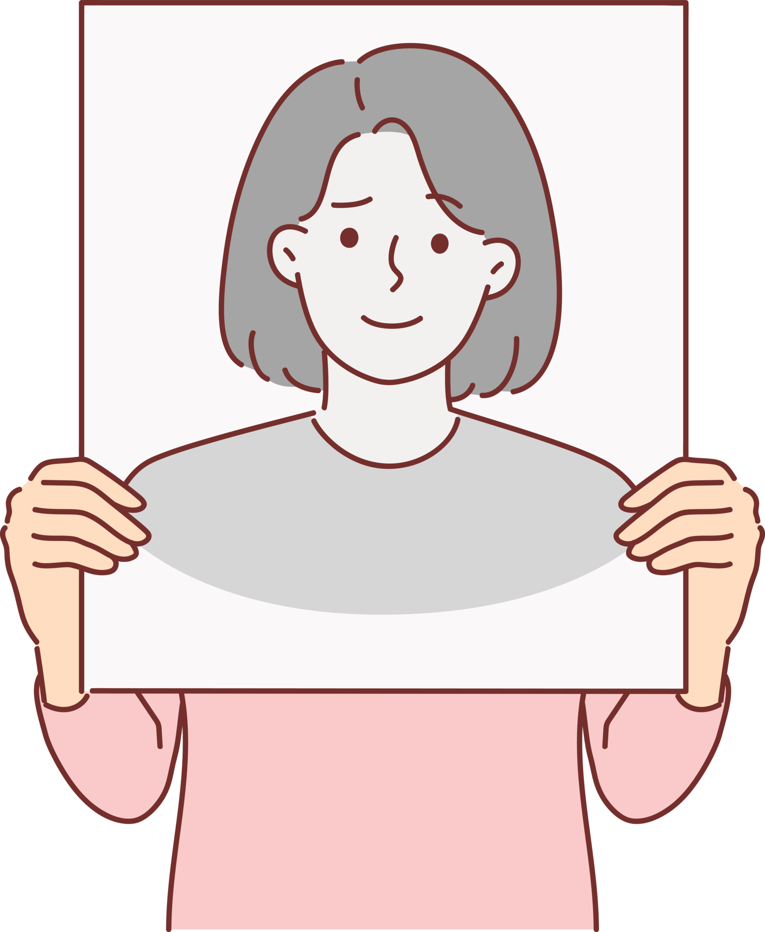 Anonymous Woman Hides Face Behind Banner With Fake Portrait To Remain