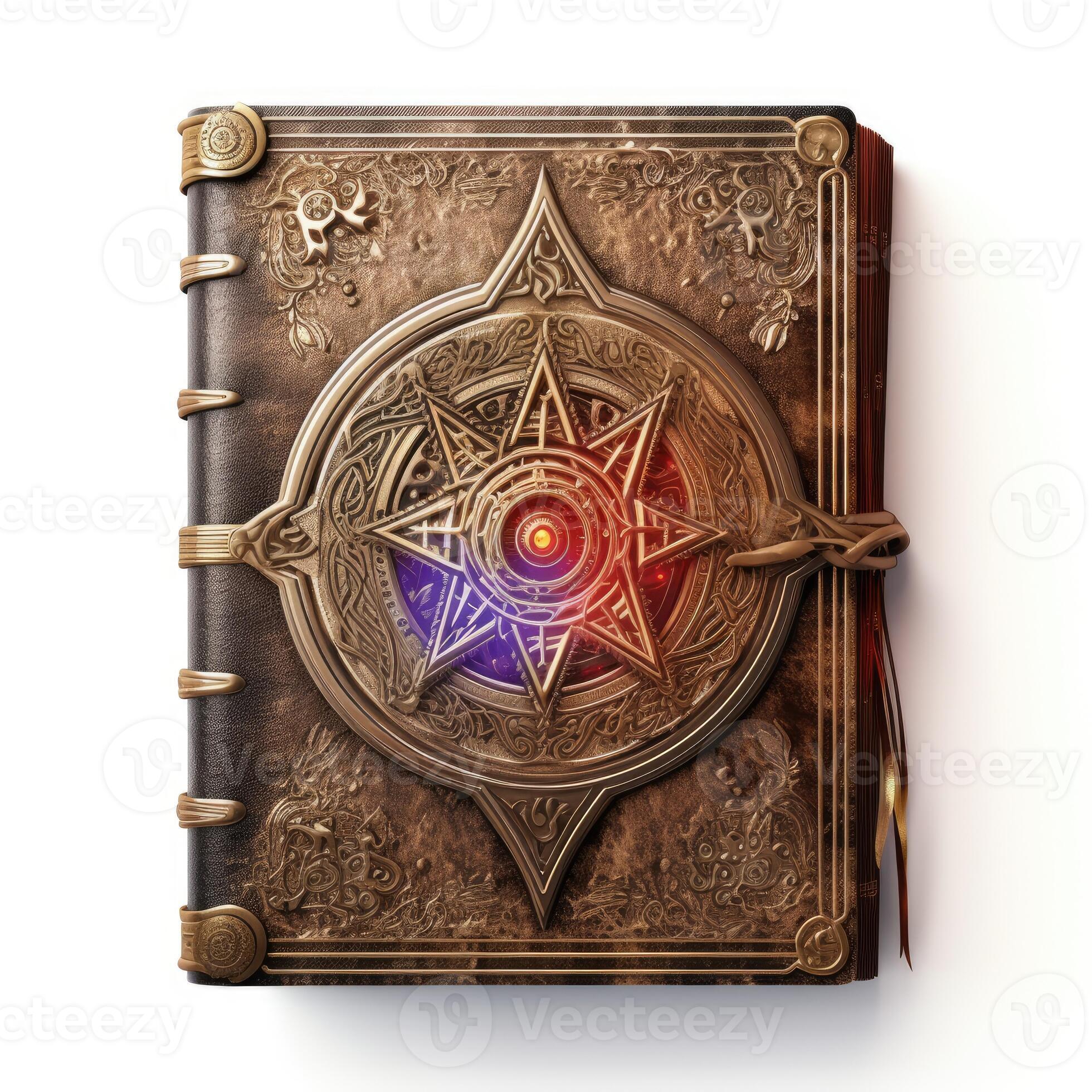 AI generated Magical book of spells, spellbook with mystic runes and ...