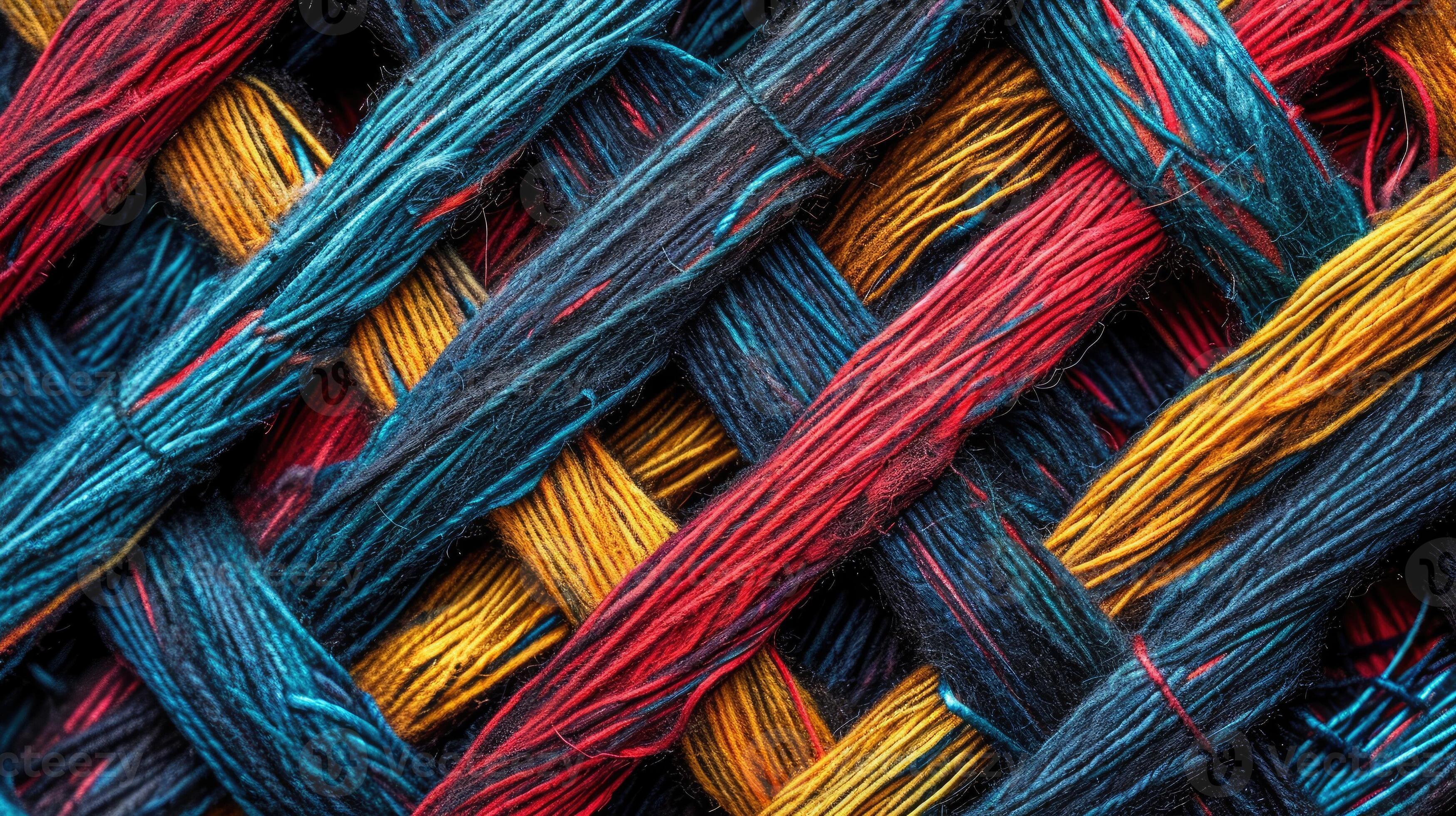 AI generated Diagonally angled interweaving fabric threads creating dynamic patterns, Ai ...