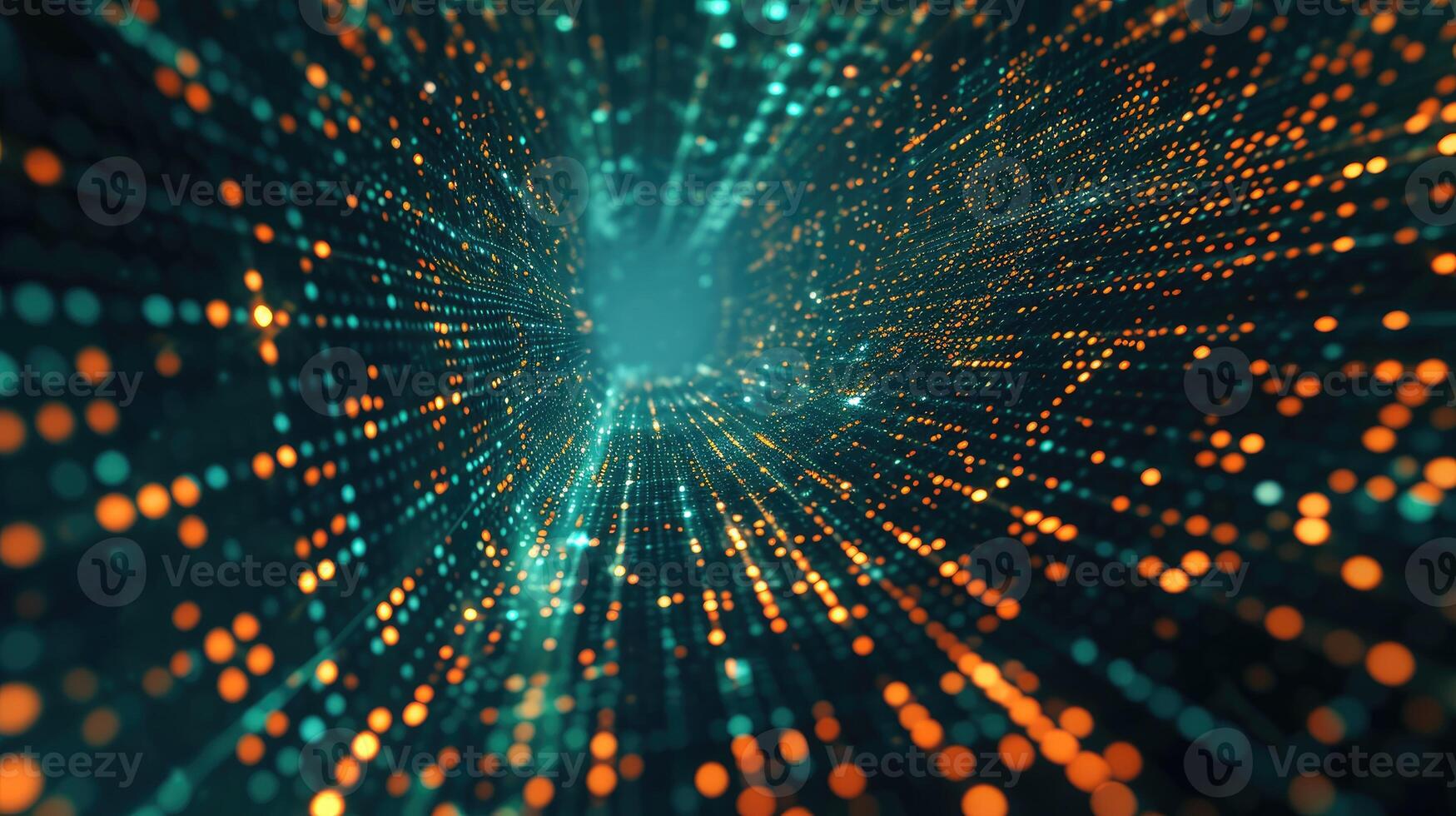 AI generated Digital grid abstract background with a matrix of digital ...