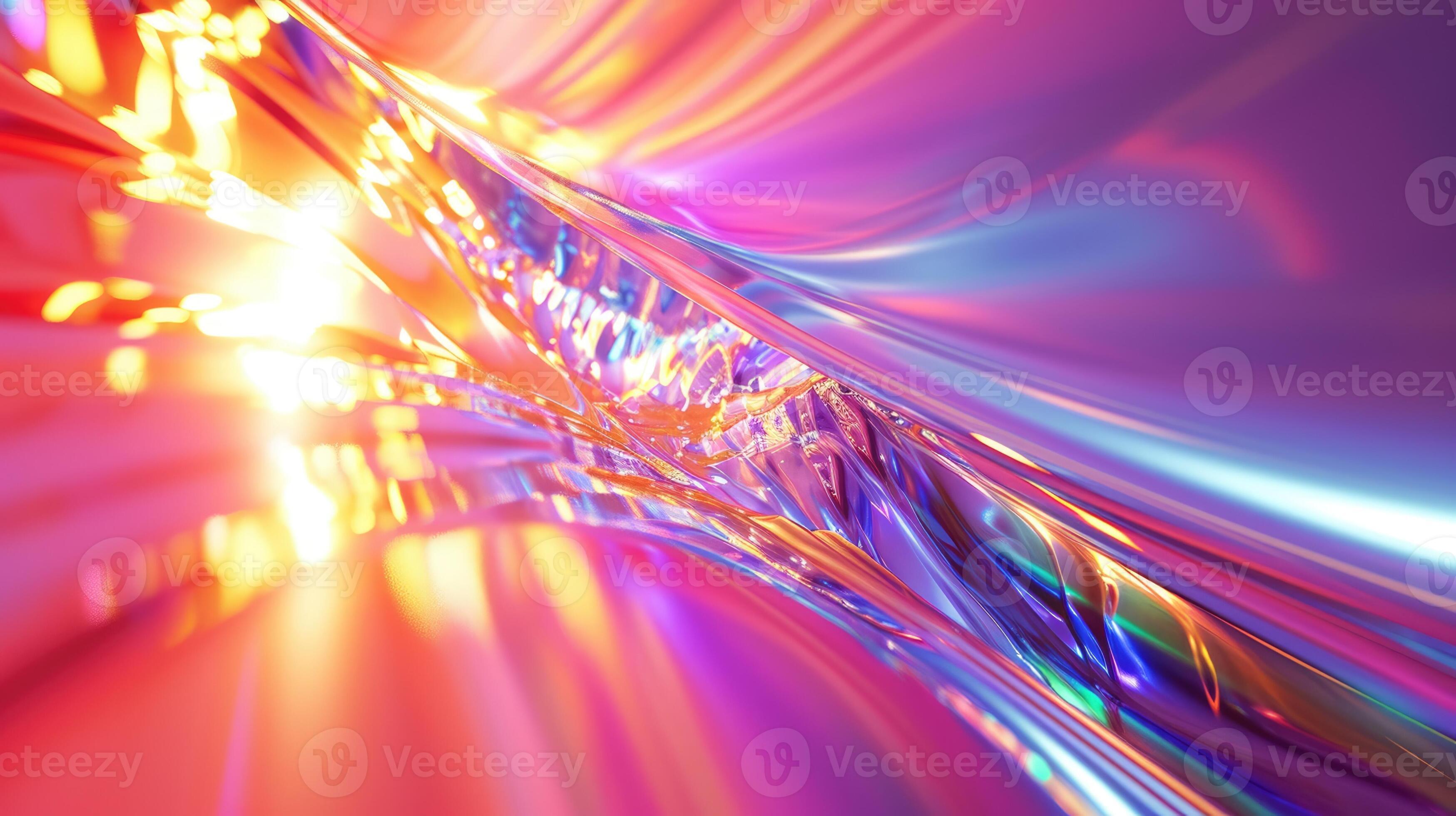 AI generated 3D abstract render of a radiant glass light emitter with a ...