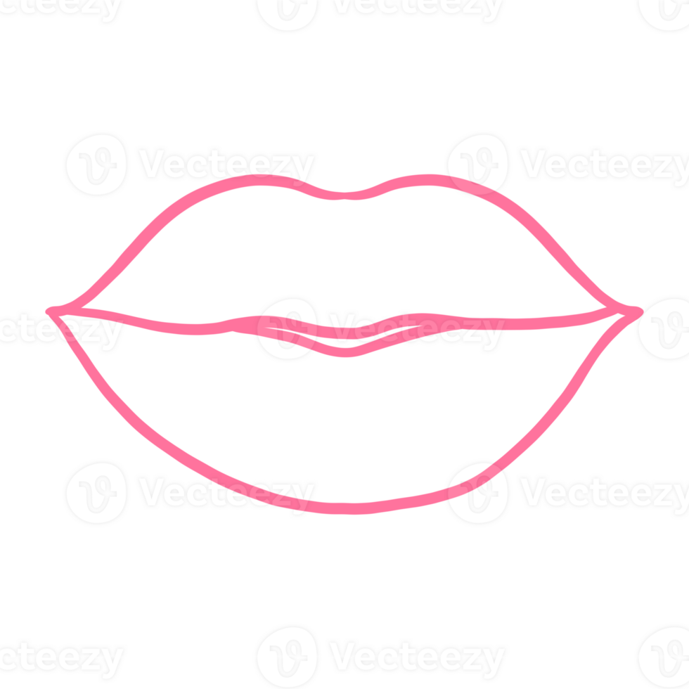 Pink Lips Outline 38123476 Png