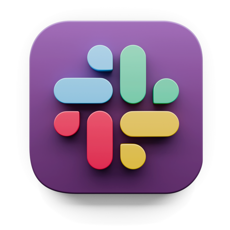 Slack Account App Logo In Big Sur Style 3d Render Icon Design Concept Element Isolated