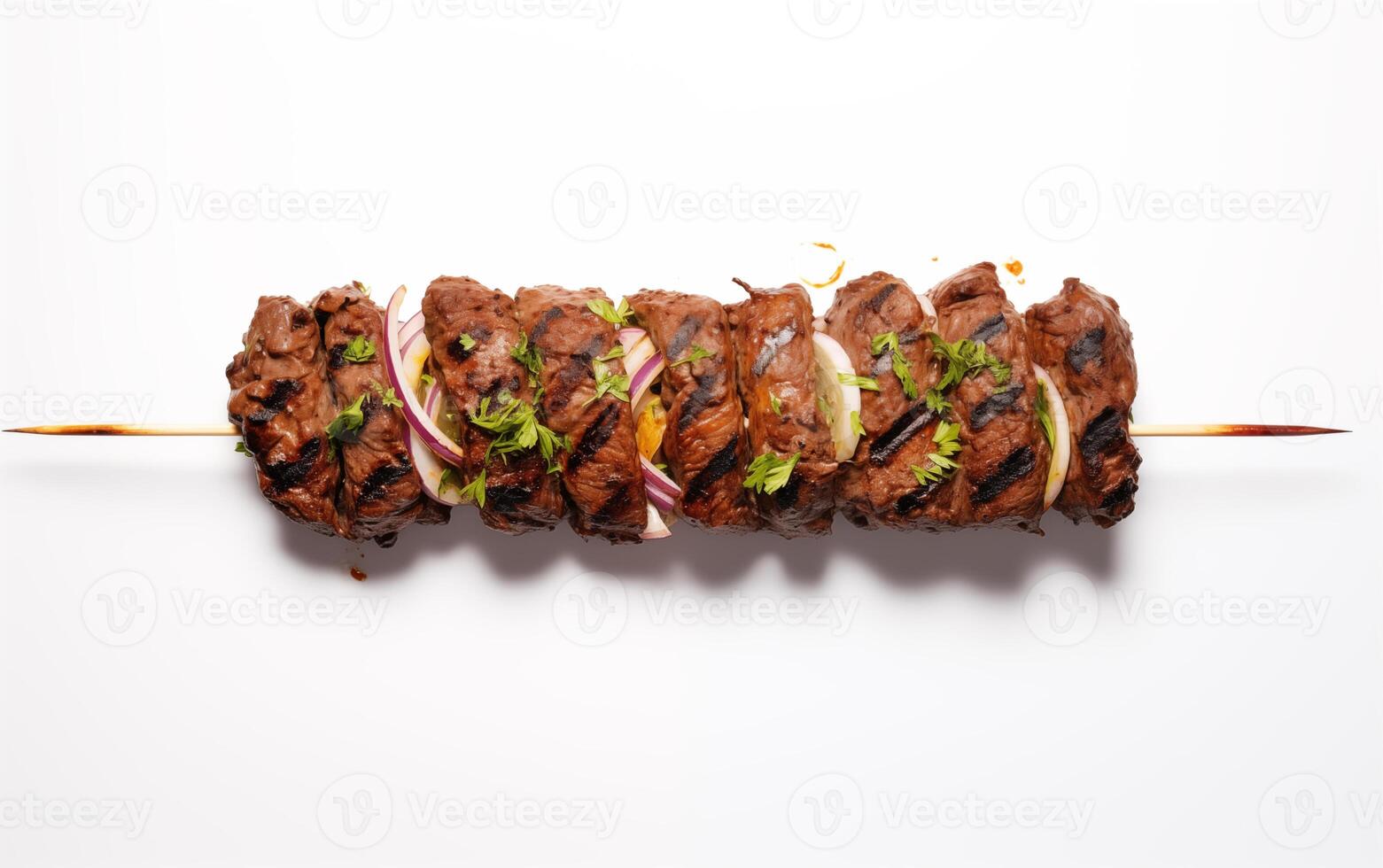 AI generated Tasty fried grilled kebab Isolated on White background ...