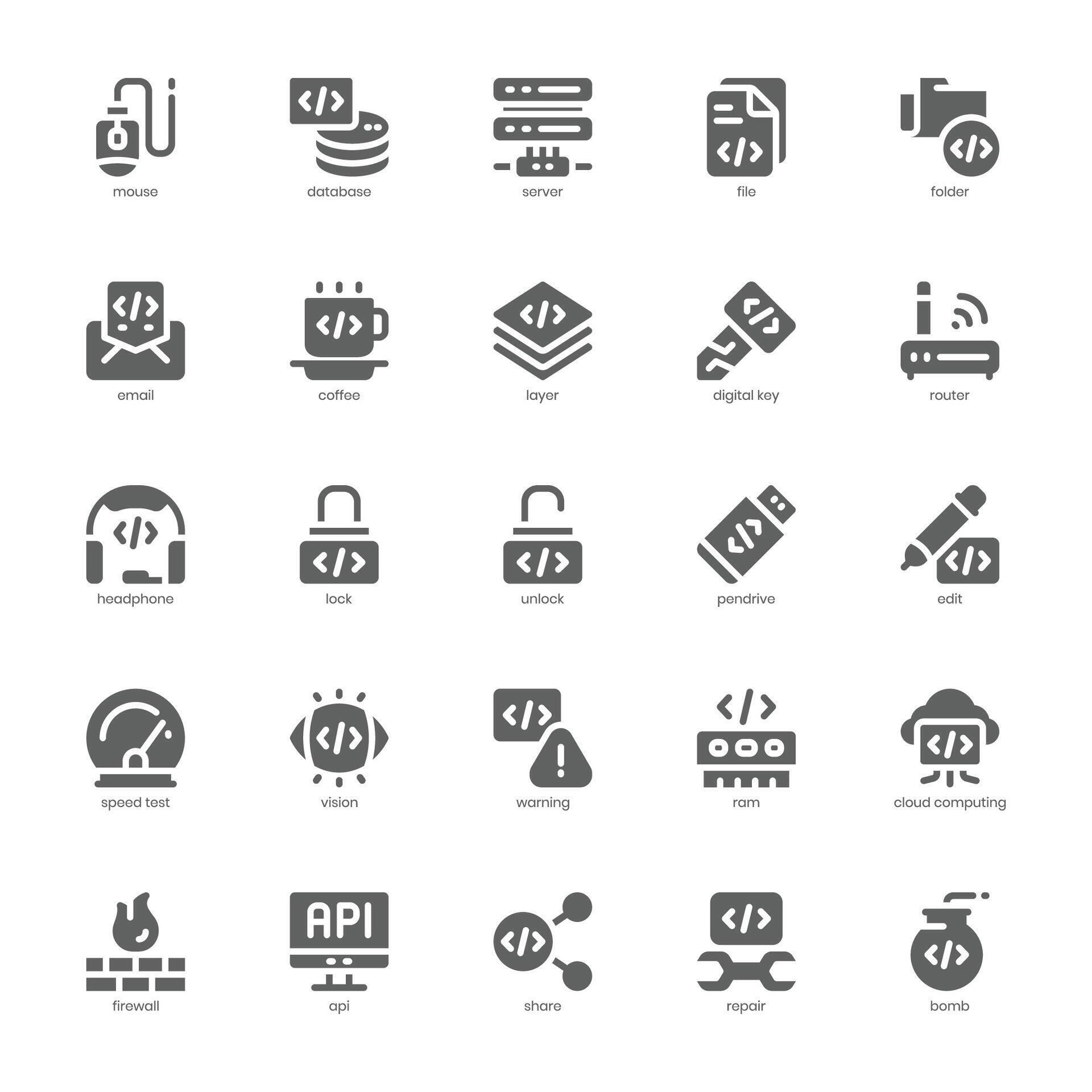 Programming And Coding Icon Pack For Your Website Mobile Presentation 8925