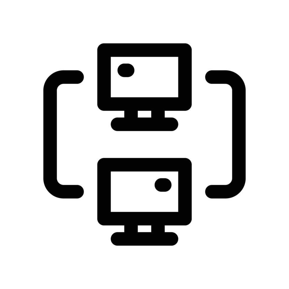 computer connection icon. vector line icon for your website, mobile ...