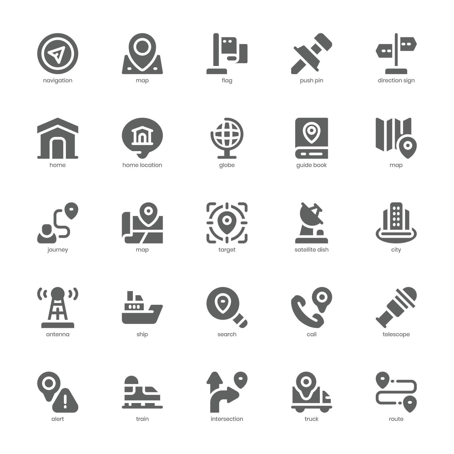 Navigation and Map icon pack for your website, mobile, presentation ...