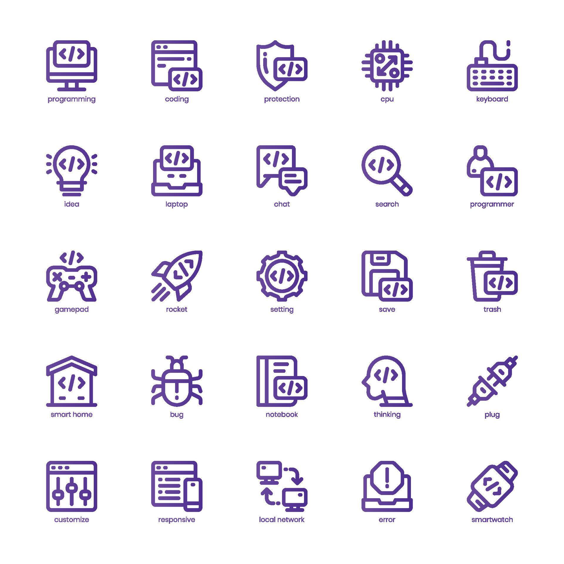 Programming and Coding icon pack for your website, mobile, presentation ...