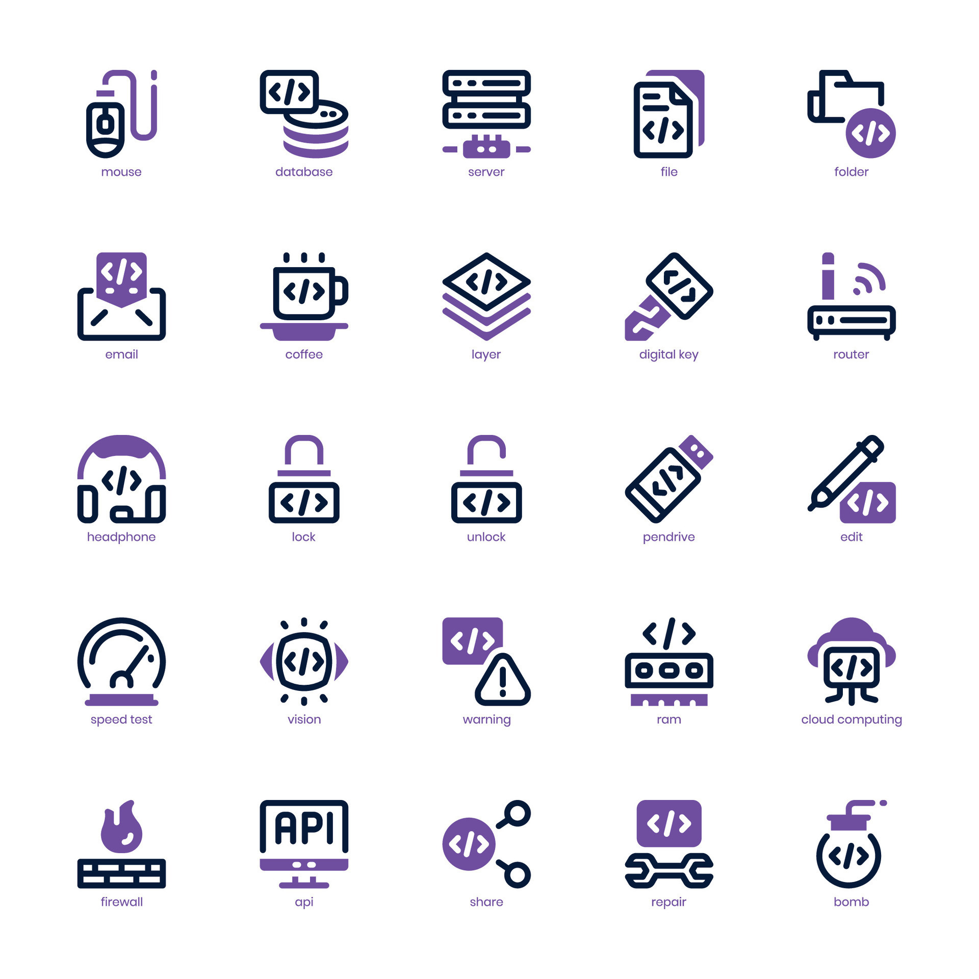 Programming and Coding icon pack for your website, mobile, presentation ...