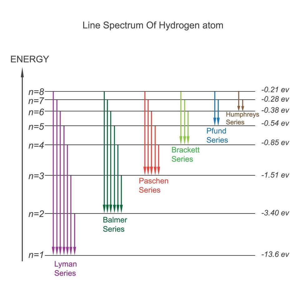 Line Spectrum Of Hydrogen Atom Atomic Structure Illustration Bohr