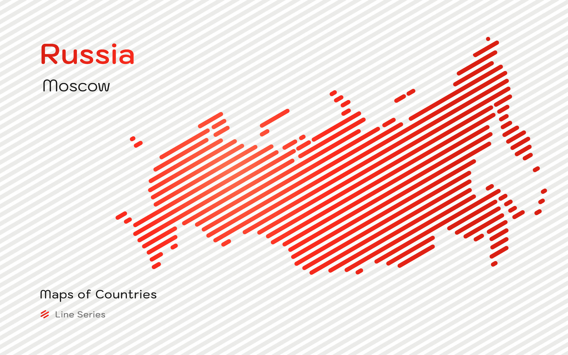 Russia Map in a Line Pattern. Stylized simple vector map 38150773 ...