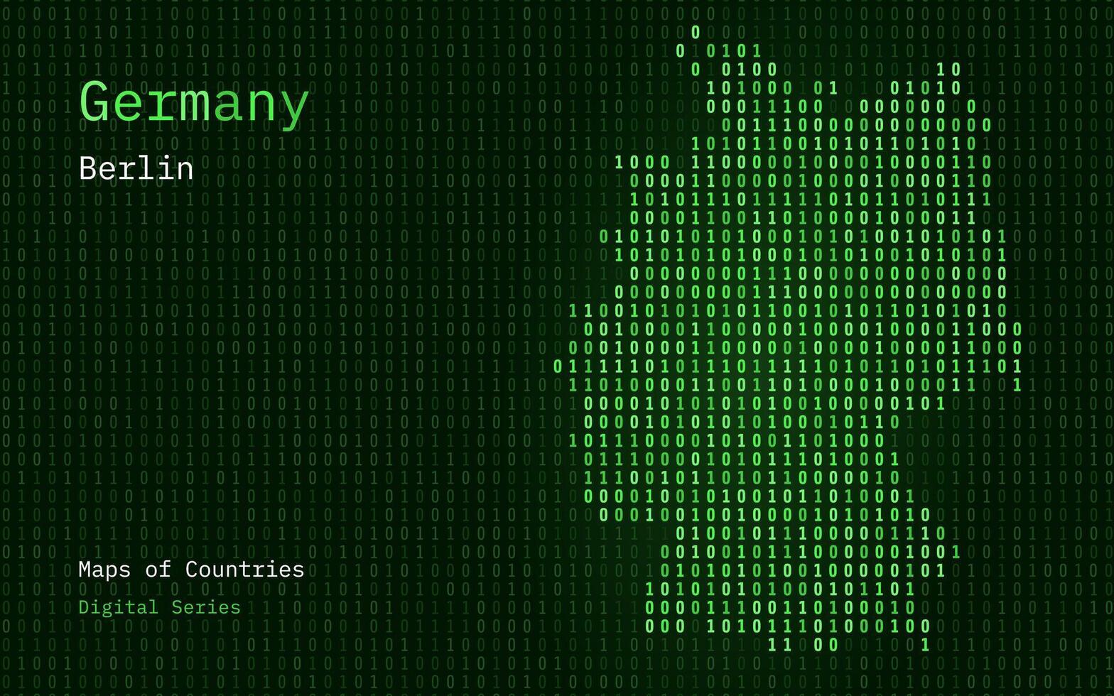 Germany Map Shown In Binary Code Pattern Tsmc Blue Matrix Numbers Zero One World Countries